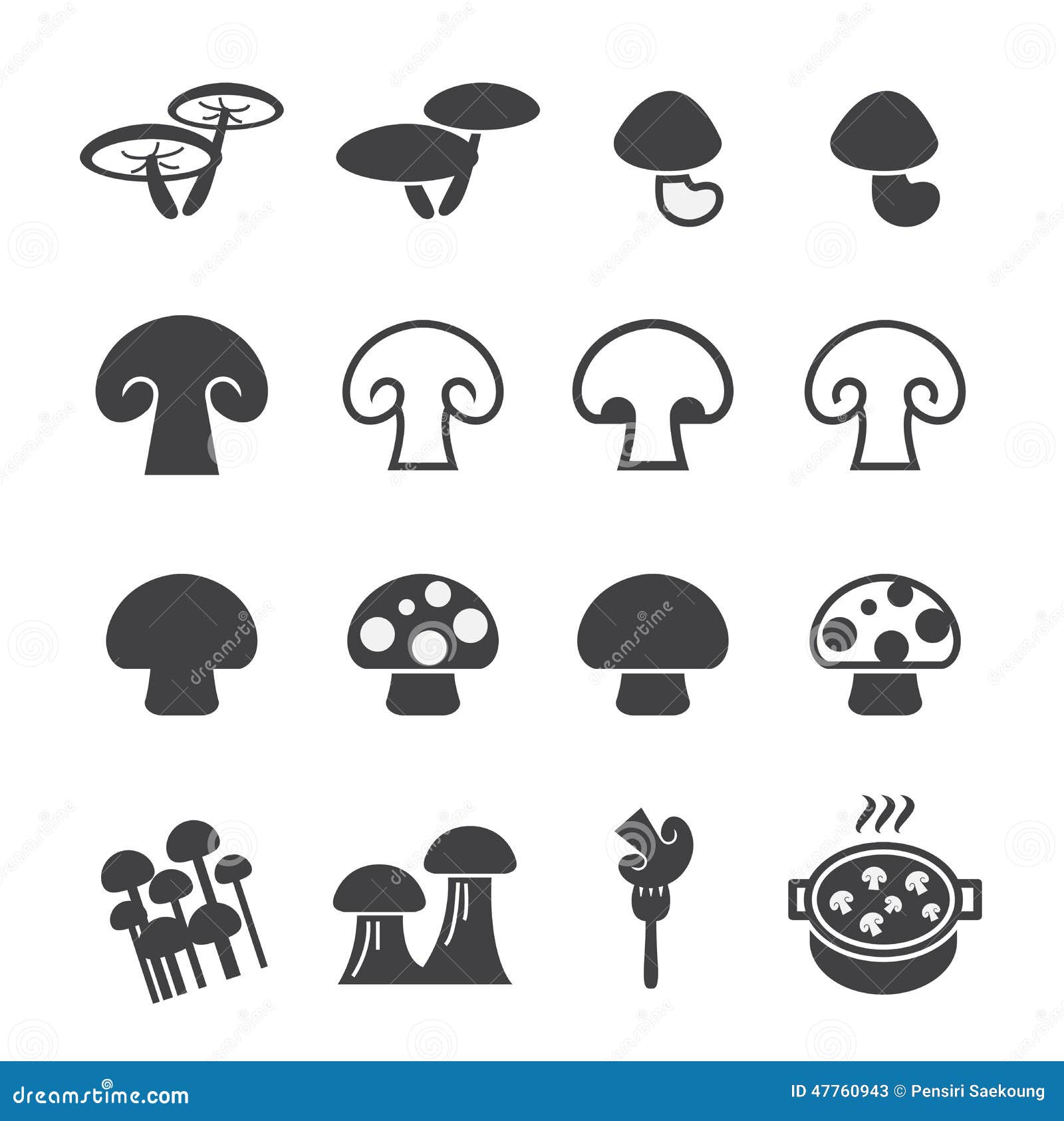 Mushroom icon stock vector. Illustration of isolated - 47760943