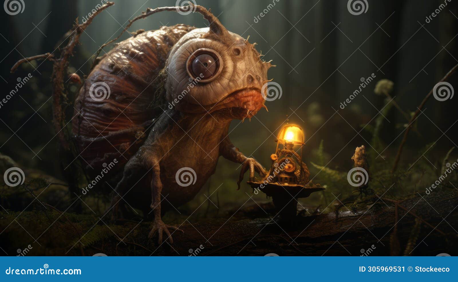 Creepy Nightmare Creature with Snail: Realistic and Playful Uhd Image ...