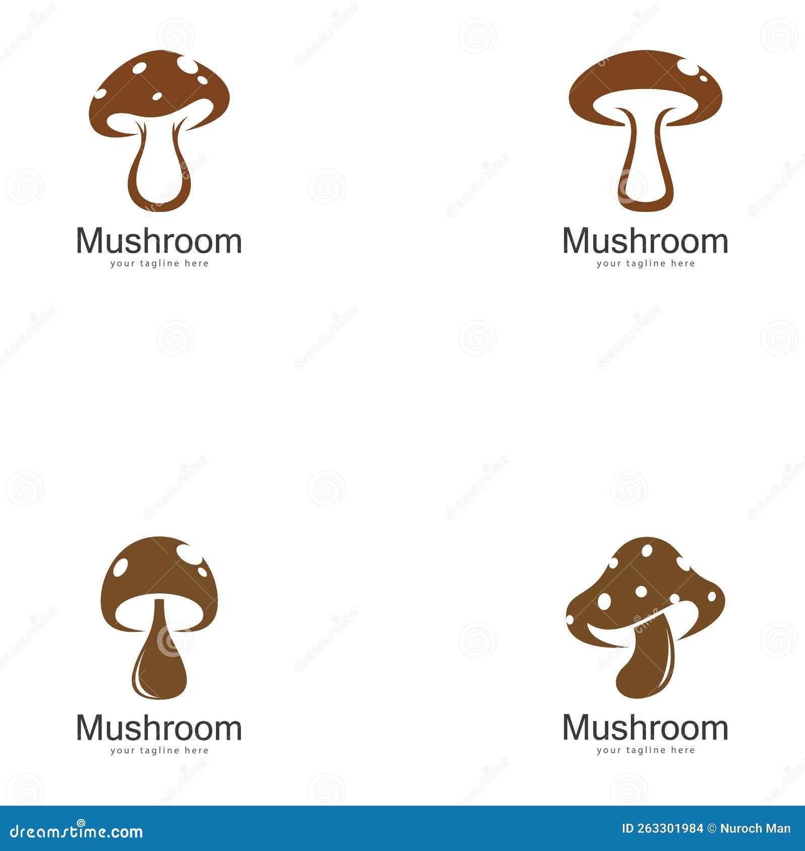 Mushroom Logo Vector Design Template. Stock Vector - Illustration of ...