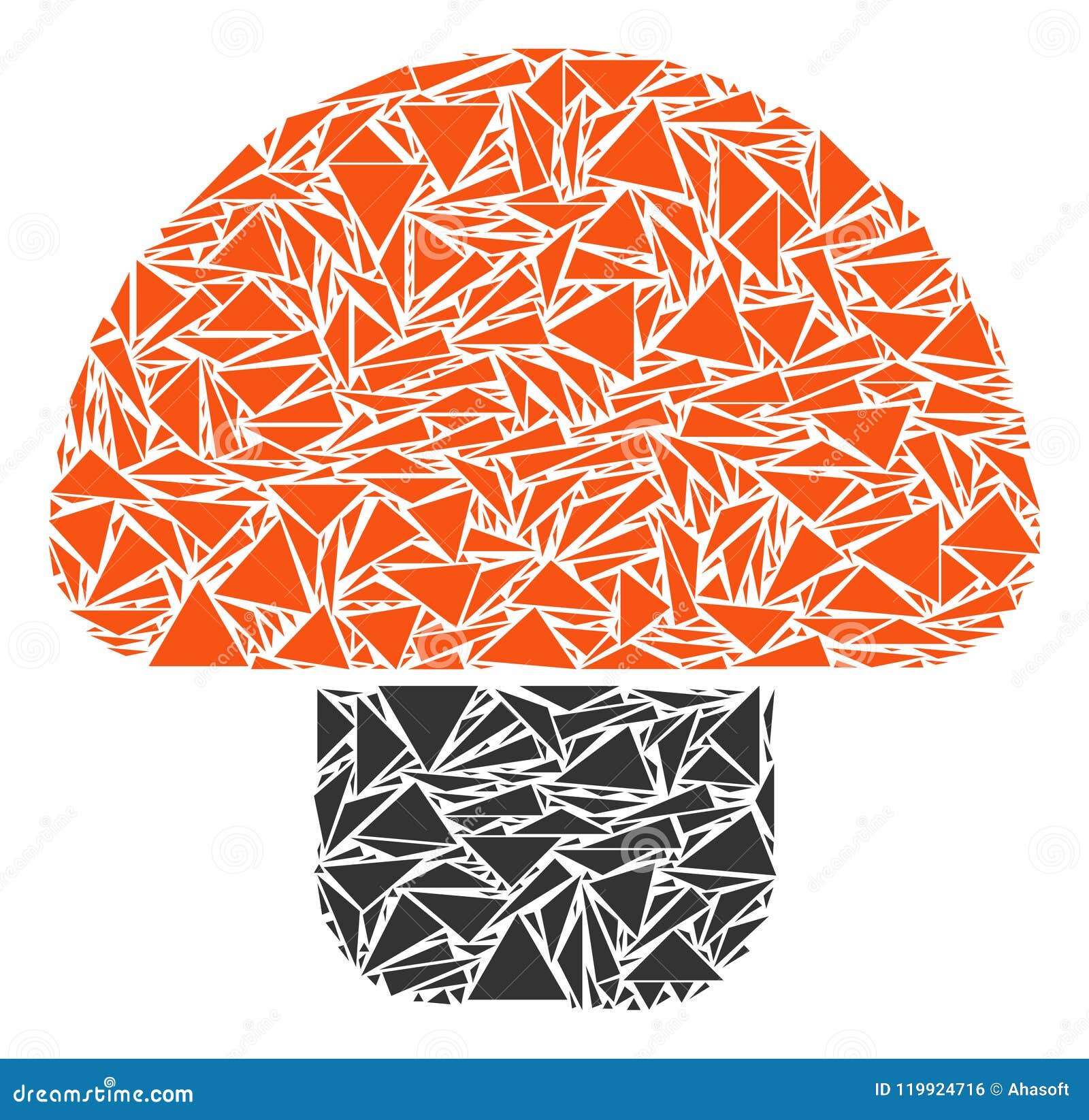 Mushroom Mosaic of Triangles Stock Vector - Illustration of organic ...
