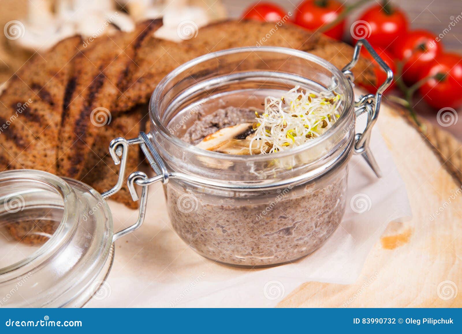 Mushroom mousse with toast stock photo. Image of fresh - 83990732