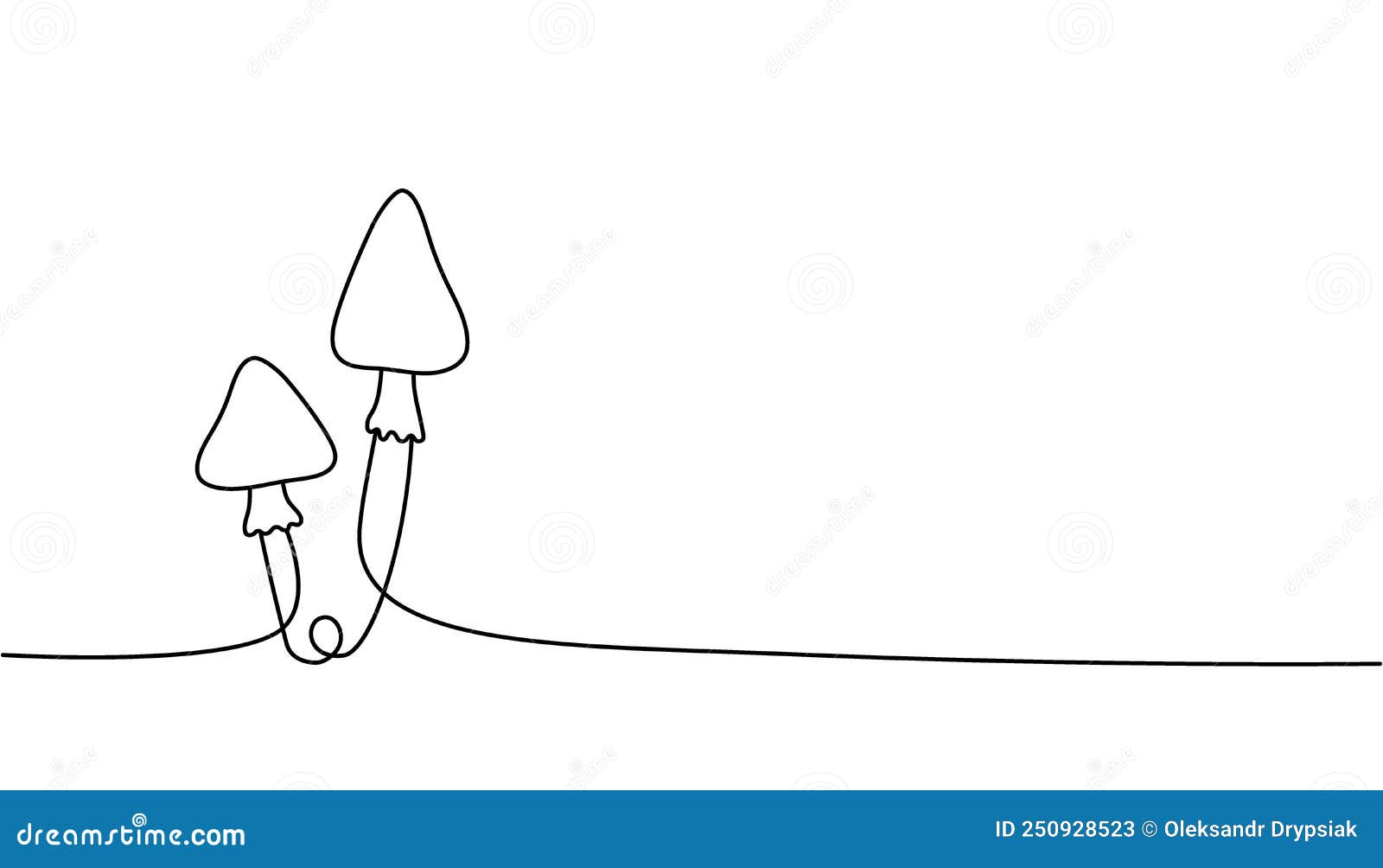 Mushroom One Line Continuous Drawing. Mushroom Continuous One Line ...