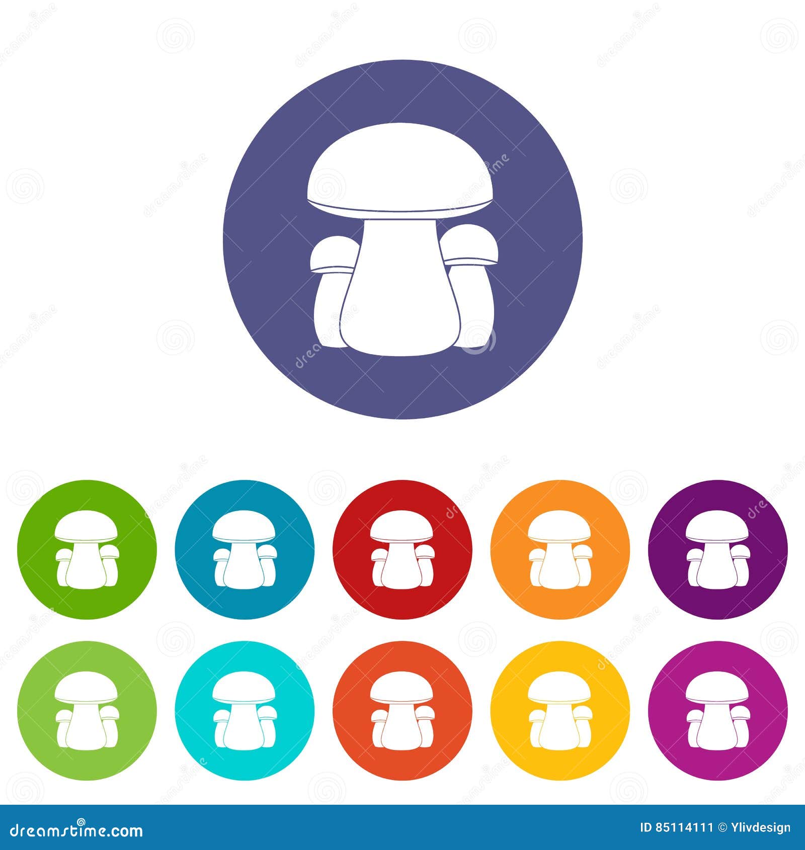 Mushroom set icons stock vector. Illustration of food - 85114111