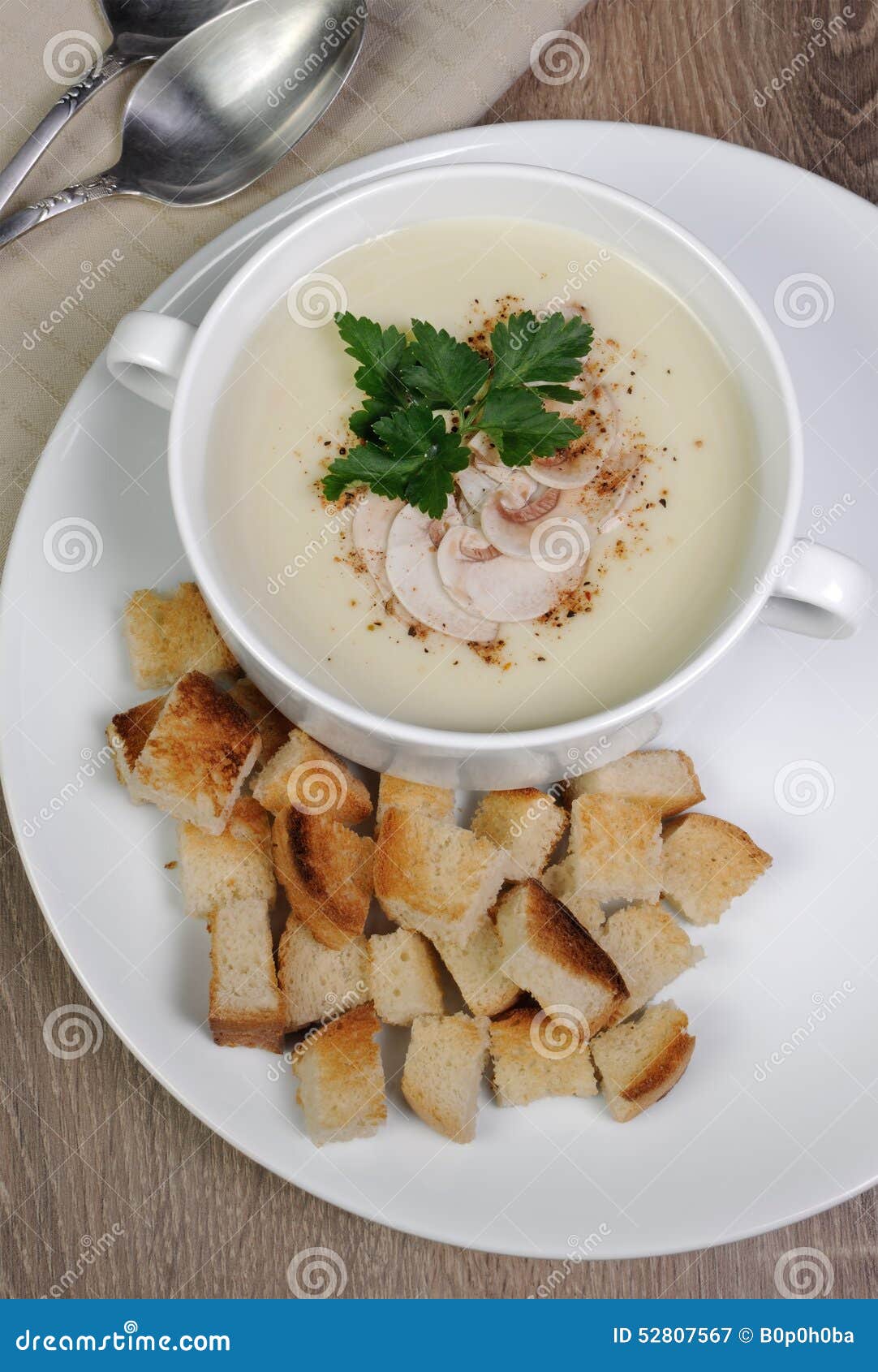 Mushroom soup puree stock image. Image of crushed, garnish - 52807567