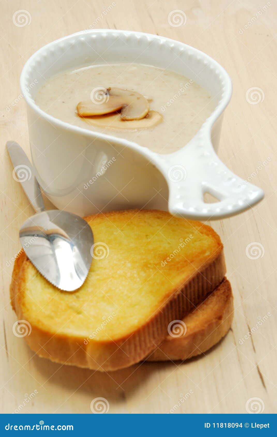 Mushroom soup and toasts stock photo. Image of mushroom - 11818094