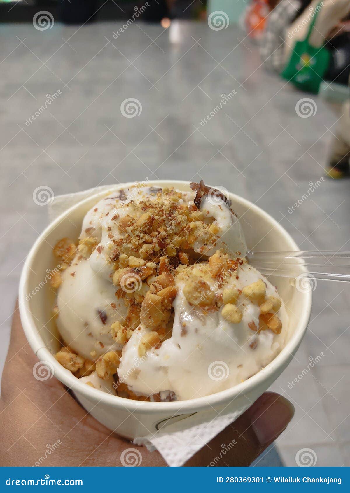 Mushroom Topping on Ice-cream Stock Image - Image of coconutmilk ...