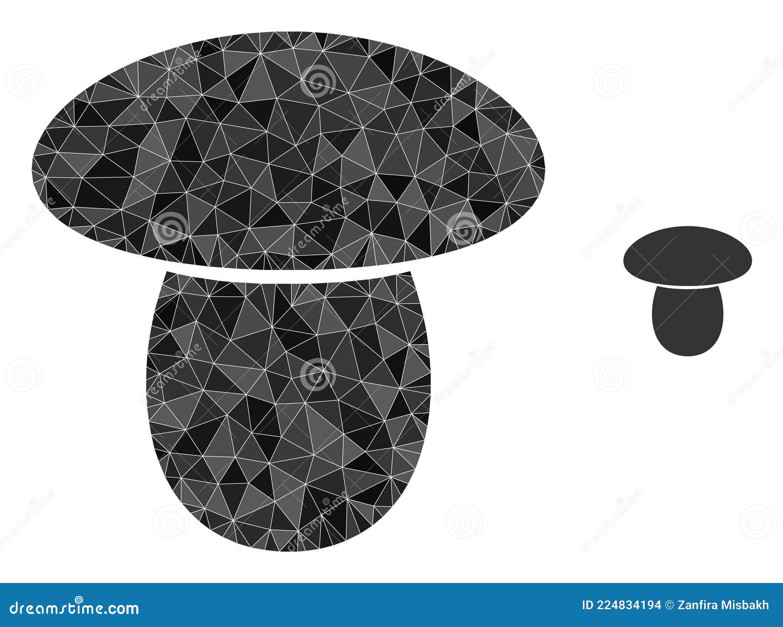 Mushroom Triangle Lowpoly Flat Icon Stock Vector - Illustration of ...