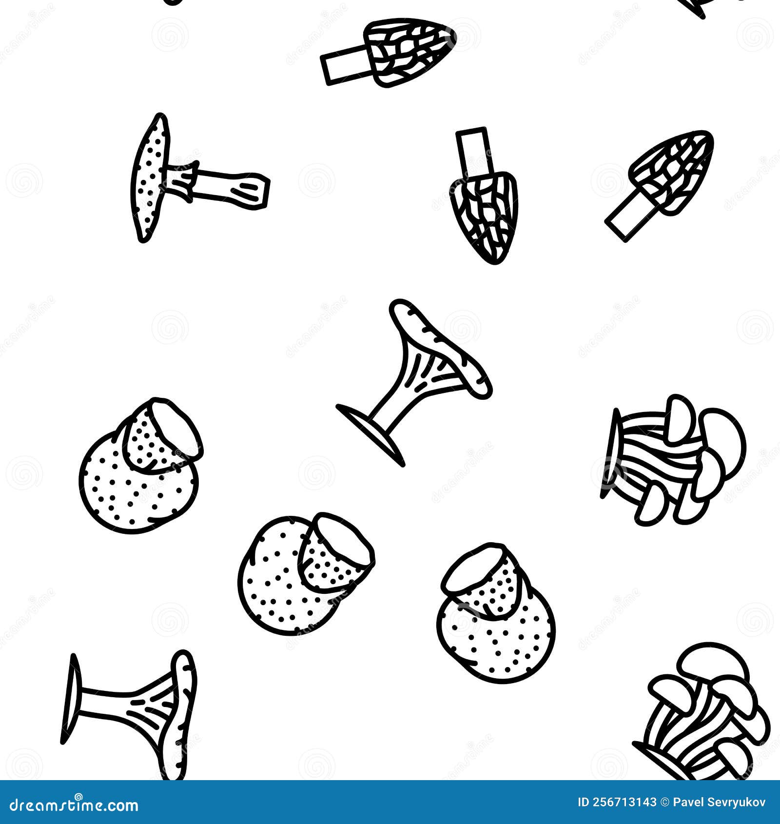 Mushroom Vegetable and Fungus Vector Seamless Pattern Stock ...