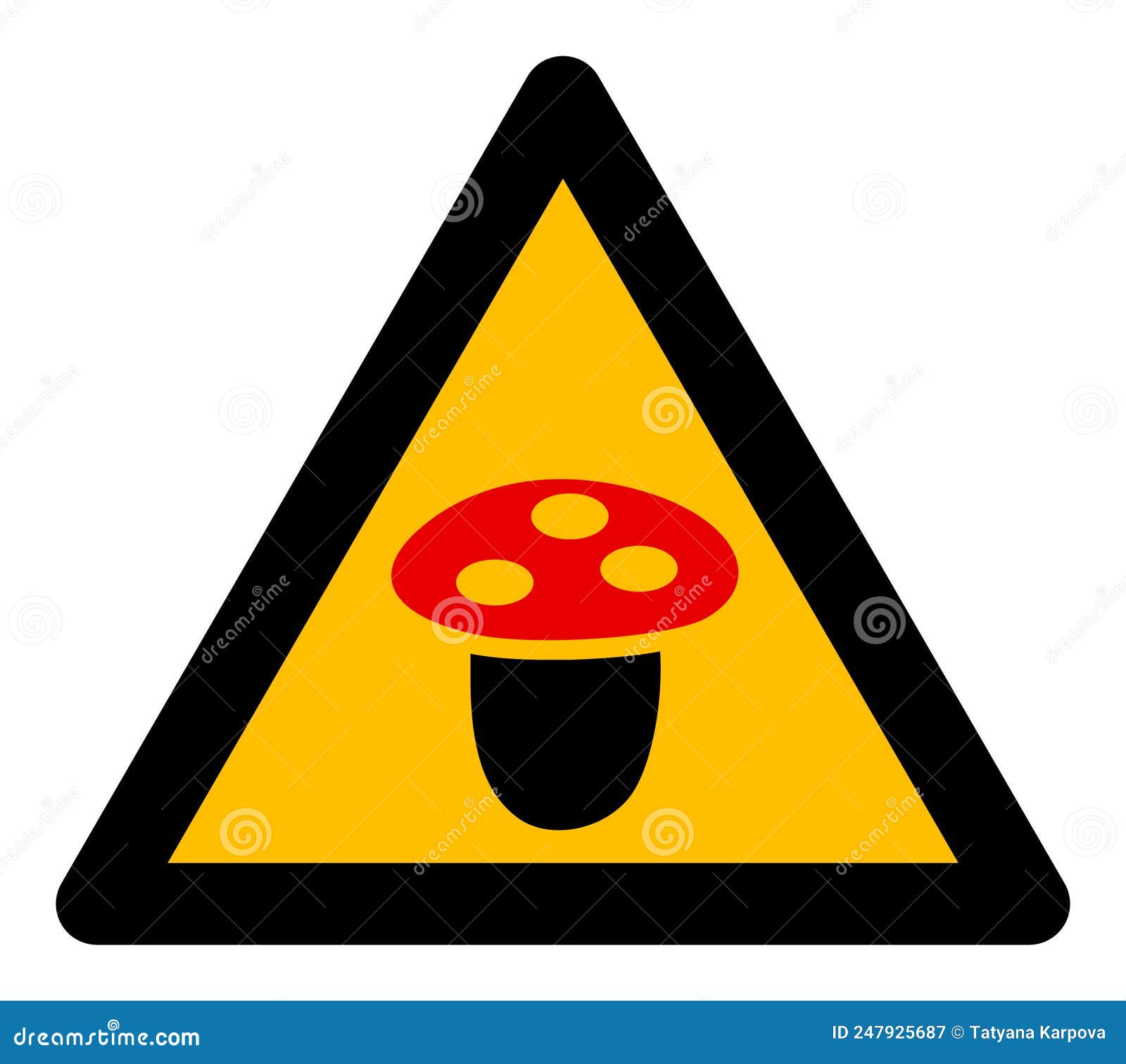 Mushroom Warning Vector Icon Flat Illustration Stock Vector ...