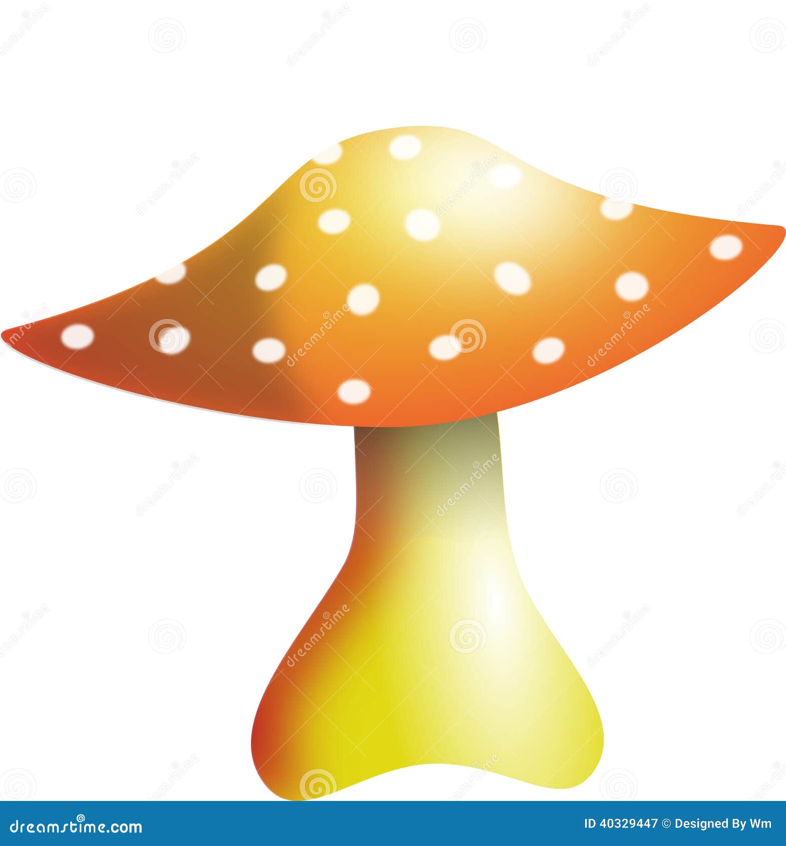 Mushroom with white dots stock illustration. Illustration of dots ...