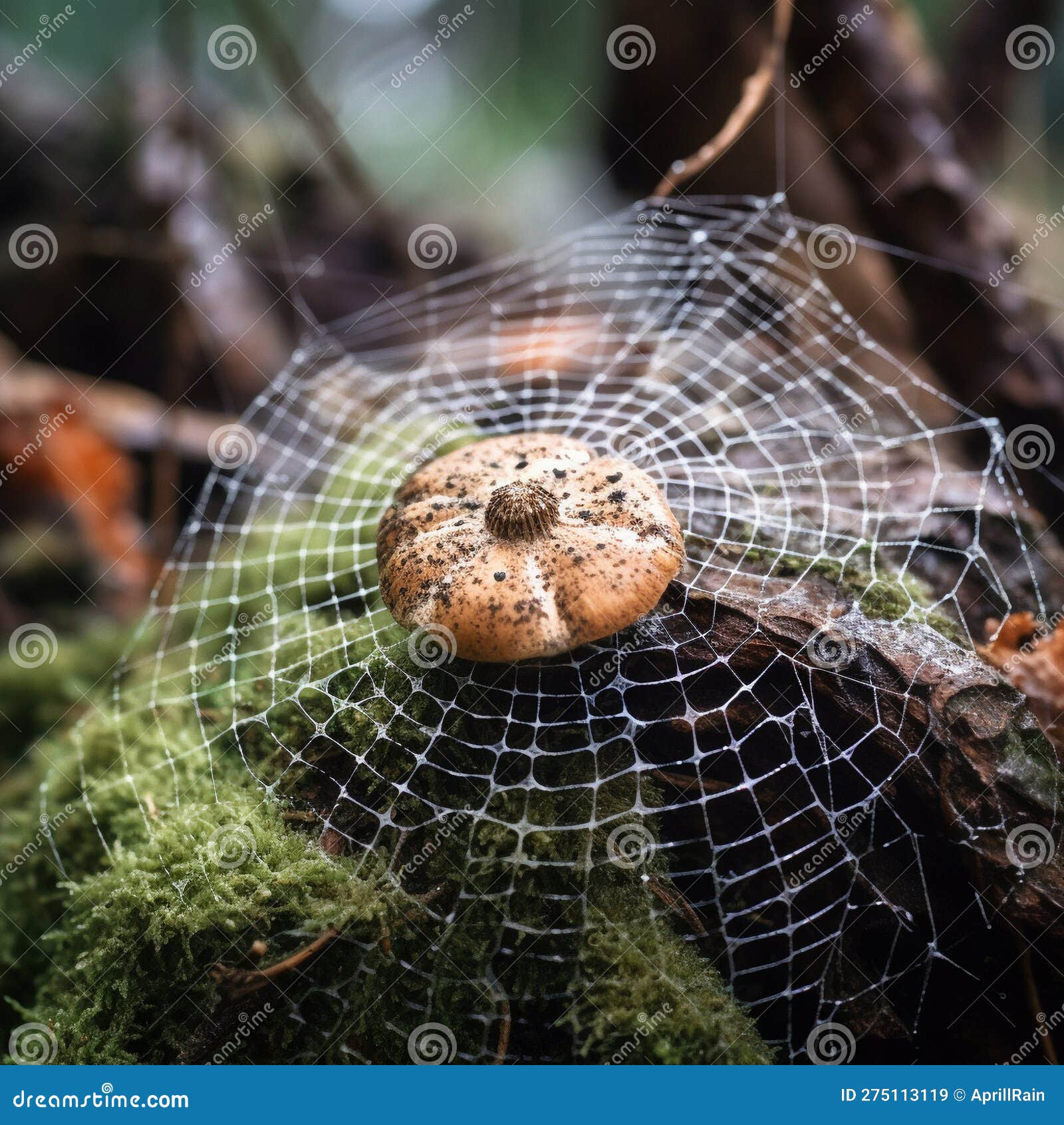 Mushrooms in the Cobweb in the Forest Stock Illustration - Illustration ... Mushrooms in the Cobweb in the Forest Stock Illustration - Illustration ...