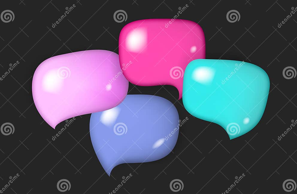 Color 3D Vector Chat Bubbles Stock Vector - Illustration of cartoon ...