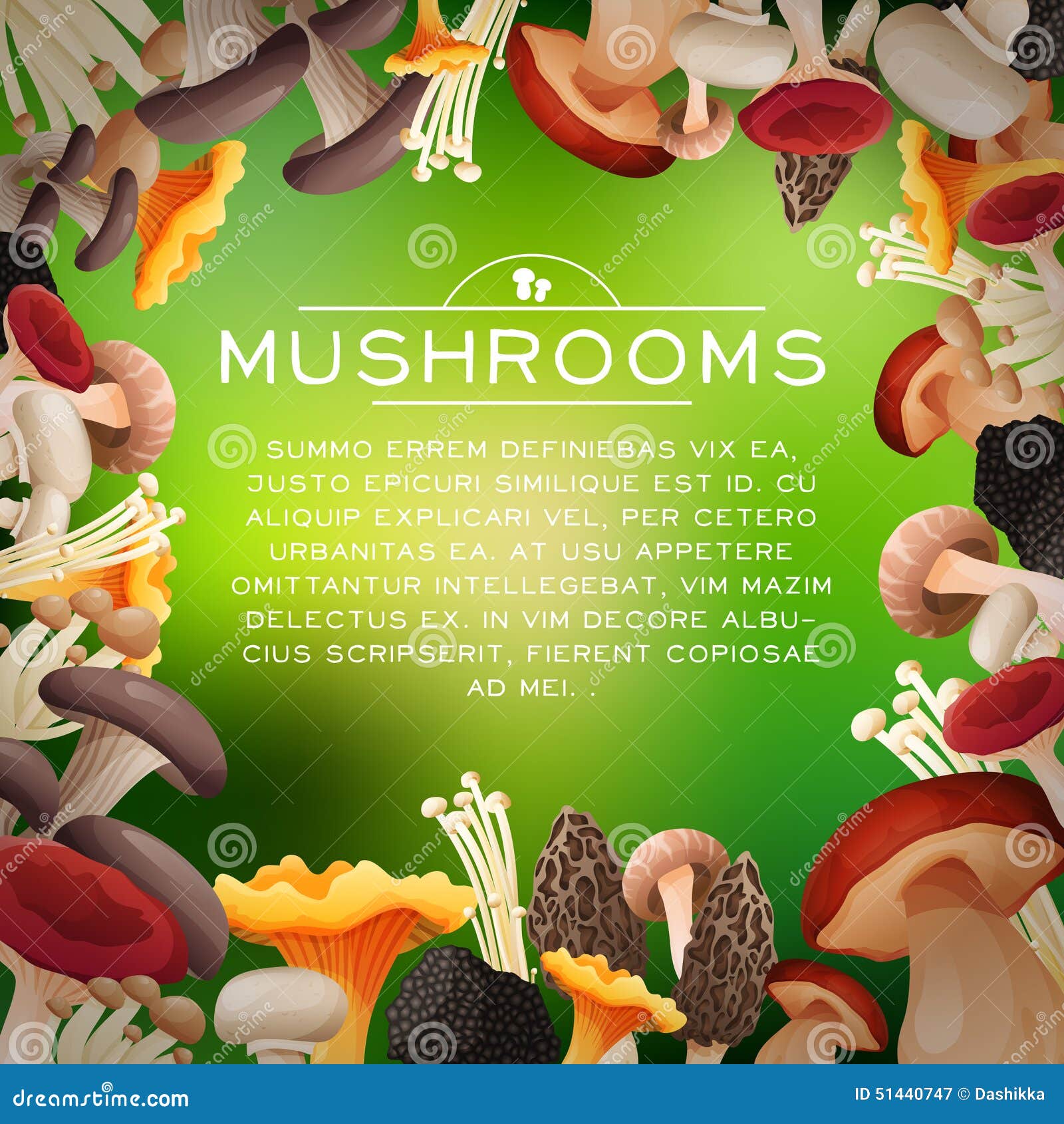 Mushrooms frame stock vector. Illustration of nature - 51440747