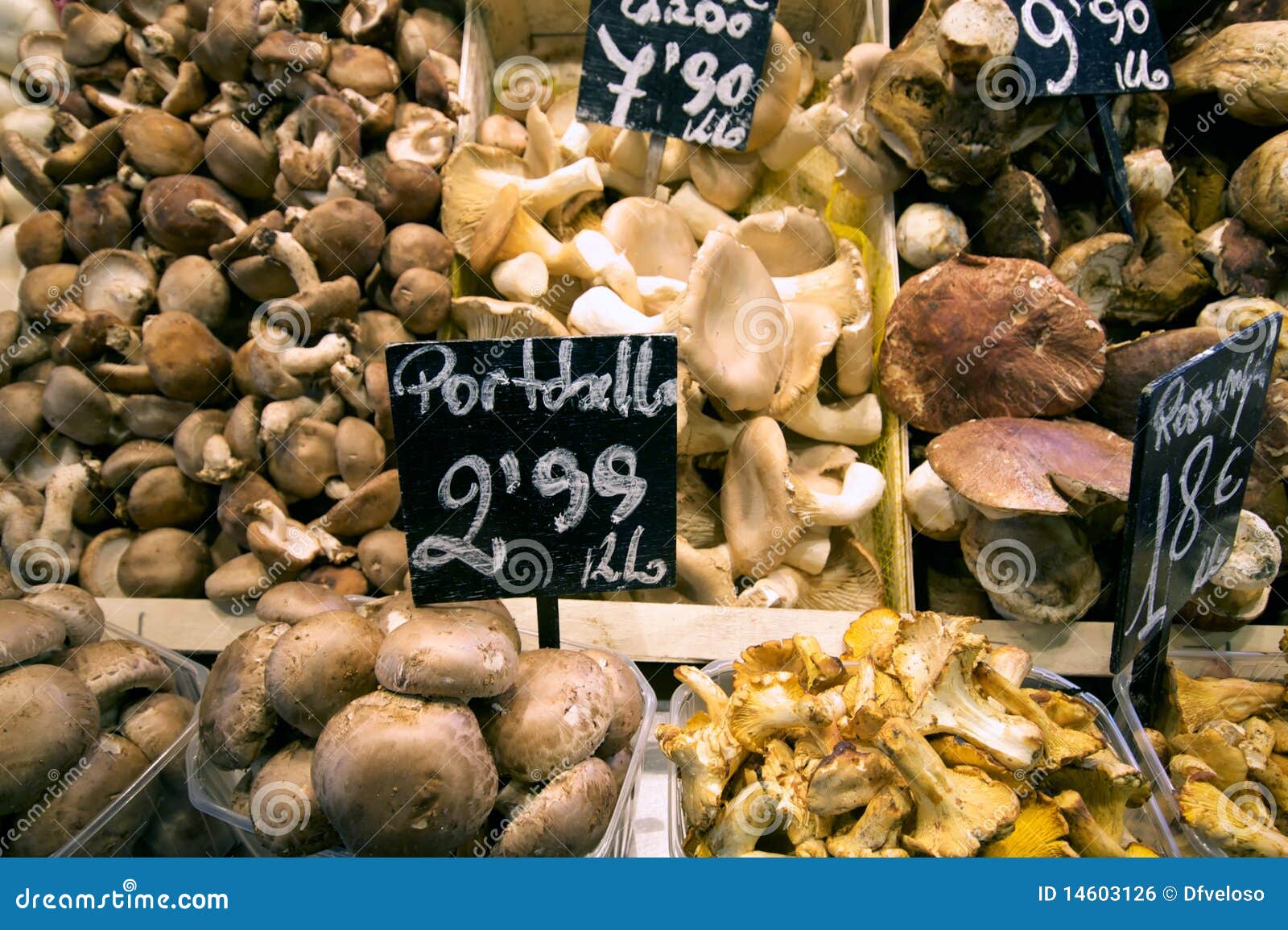 Mushrooms market stock photo. Image of healthy, poster - 14603126