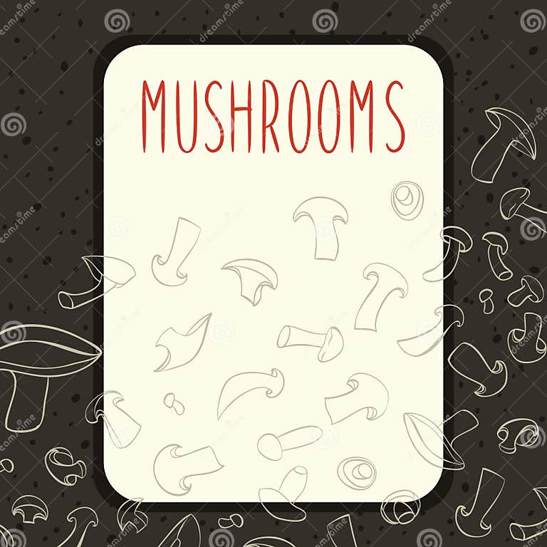 Mushrooms menu design stock vector. Illustration of fungi - 46046380
