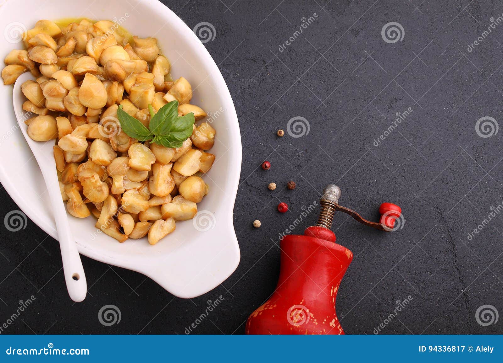 Mushrooms in Mustard Marinade Stock Image - Image of background ...