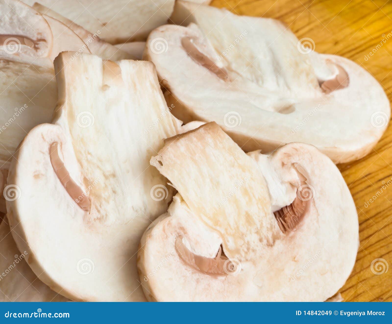 Mushrooms slices close-up stock image. Image of cutting - 14842049