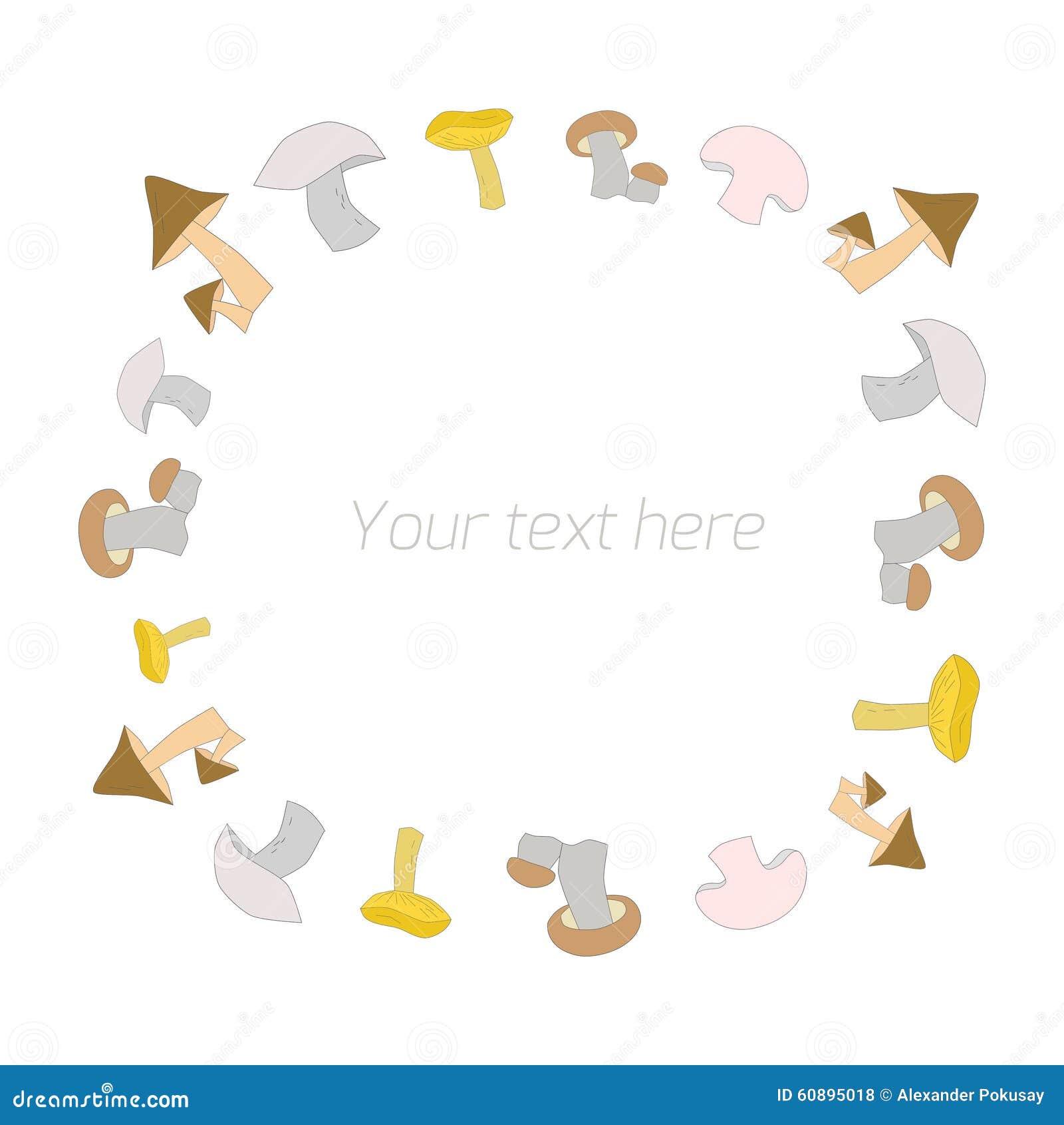 Mushrooms with Text Vector Illustration Stock Vector - Illustration of ...