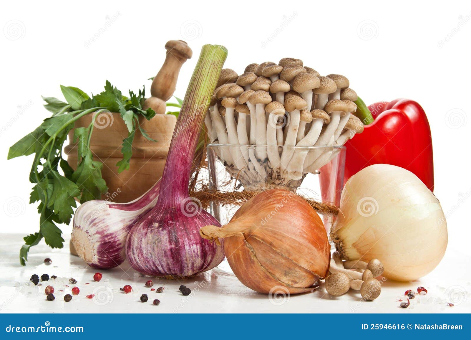 Mushrooms and vegetables stock photo. Image of health - 25946616