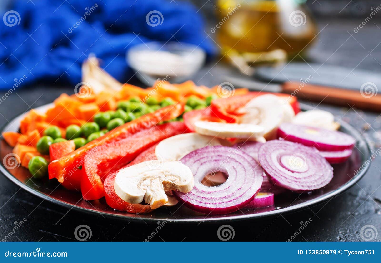 Mushrooms with vegetables stock image. Image of radish - 133850879