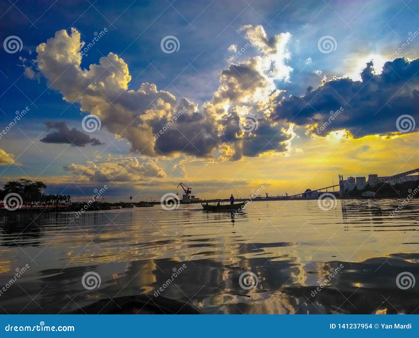Musi River is nice stock photo. Image of sunset, view - 141237954