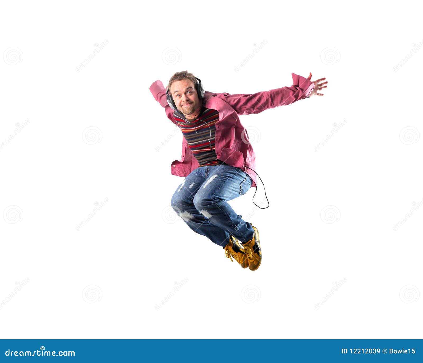 Music stock image. Image of earphones, white, sound, jump - 12212039