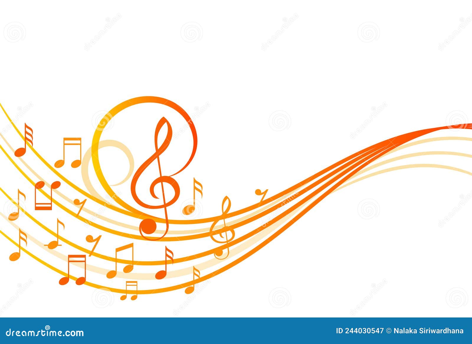 Music notes with waves. stock vector. Illustration of creative - 244030547