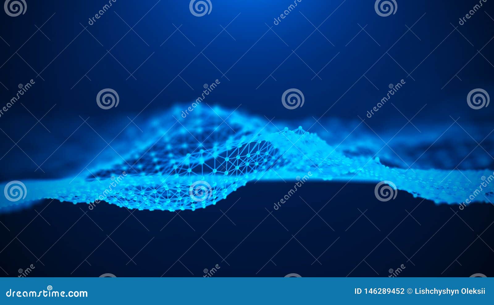 Music Abstract Blue Background. Sound Wave. Futuristic Technology AI ...