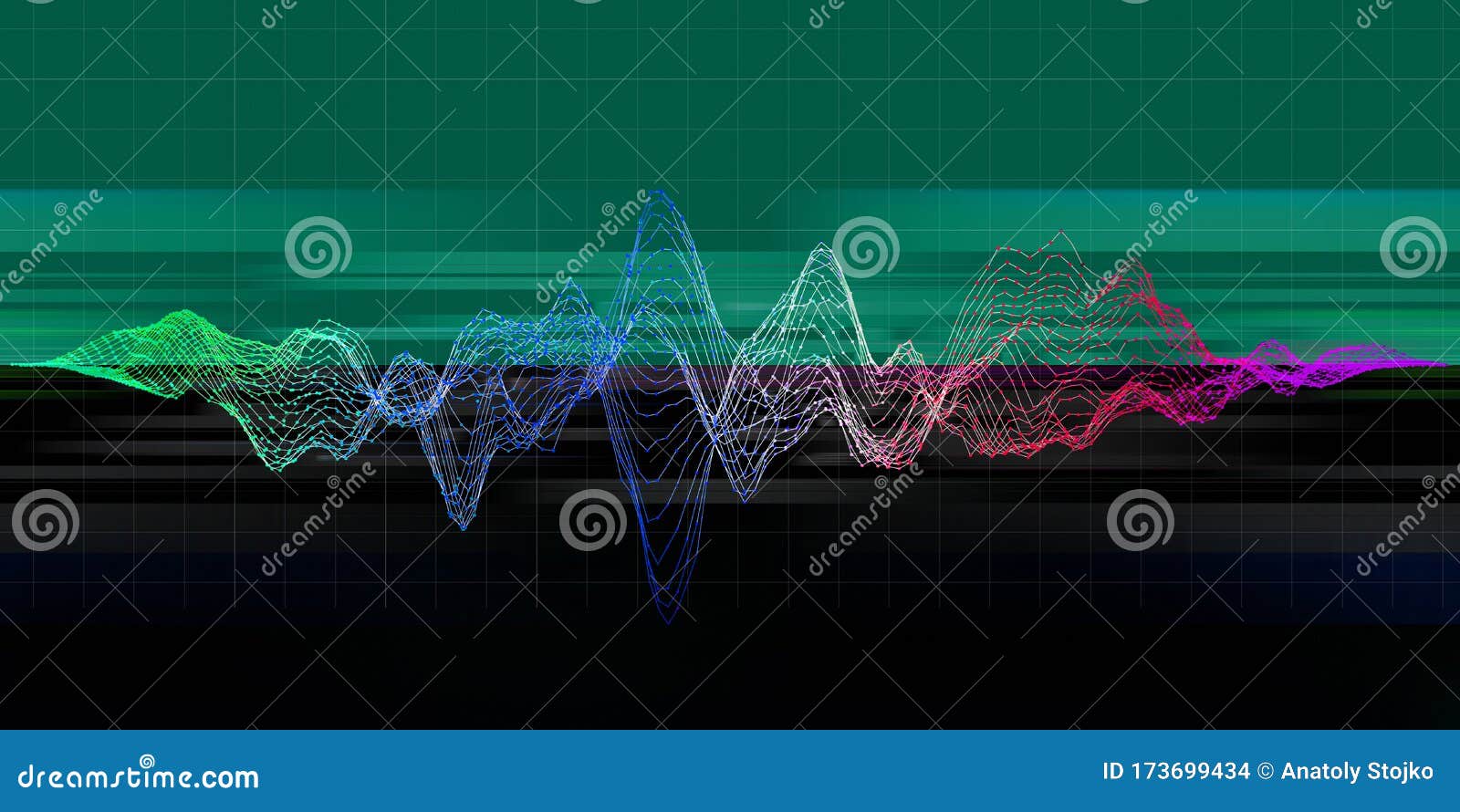 Music Abstract Wave Background. Sound Color Lines Concept. Equalizer ...