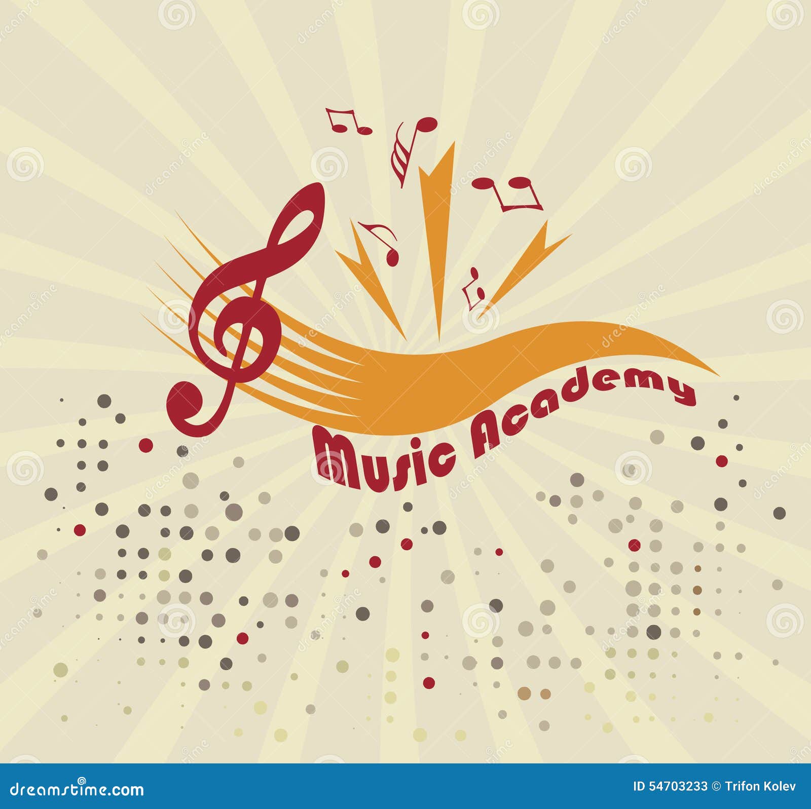 Music Academy.Abstract Staff and Notes Stock Vector - Illustration of ...