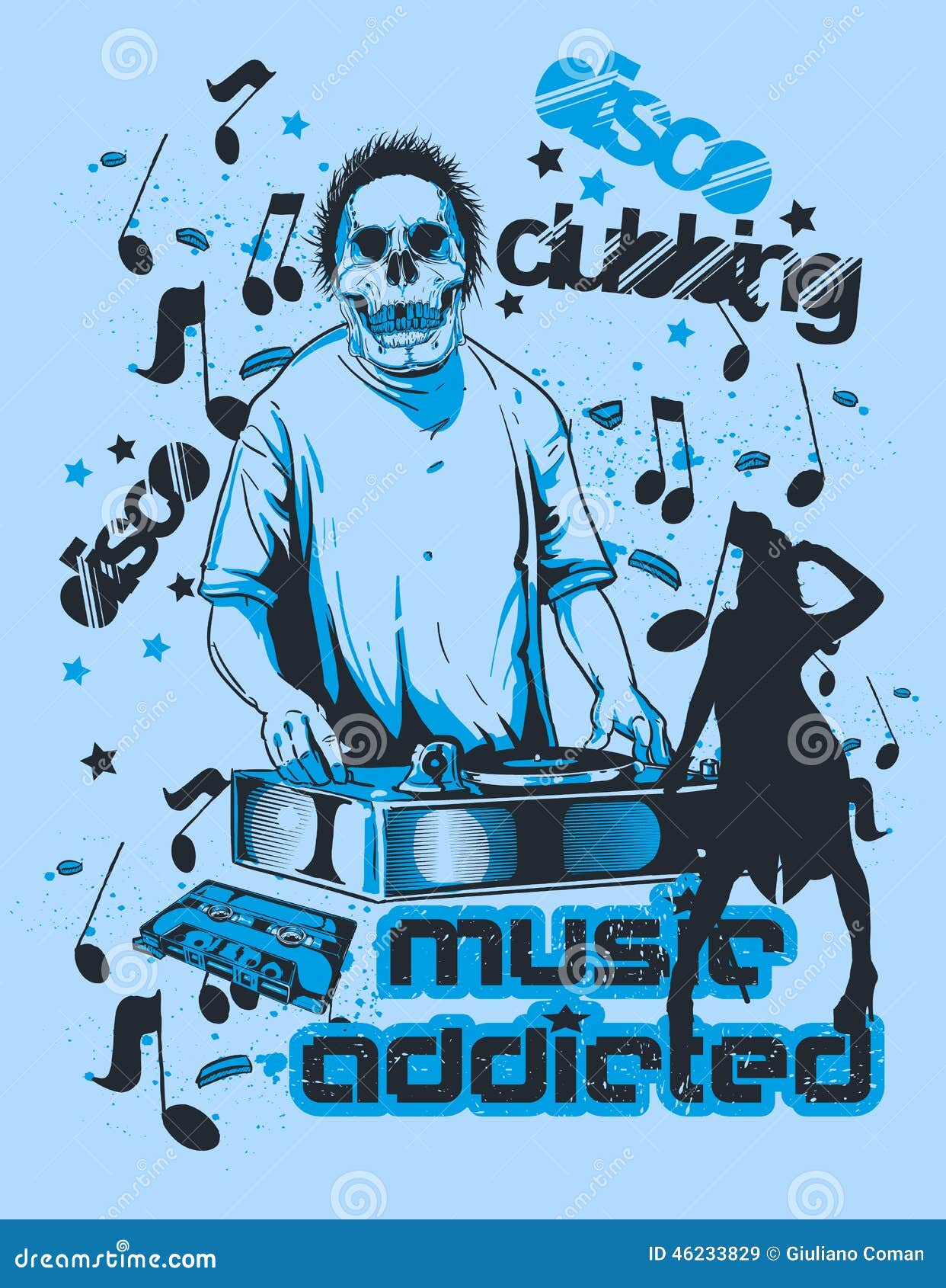 Music addicted stock vector. Illustration of audio, live - 46233829