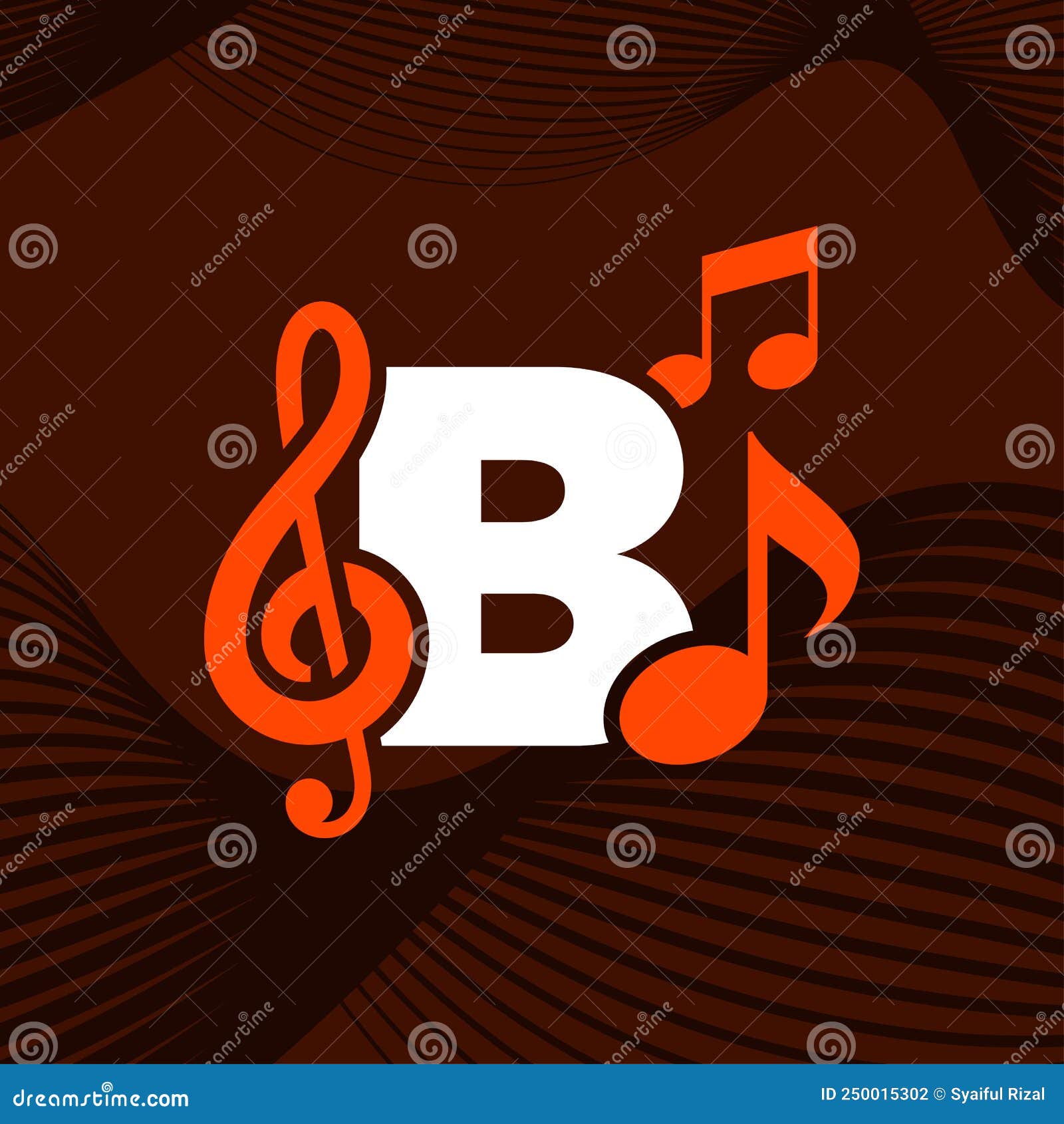 Music Logo Combined with Letter B on Colored Background Stock ...