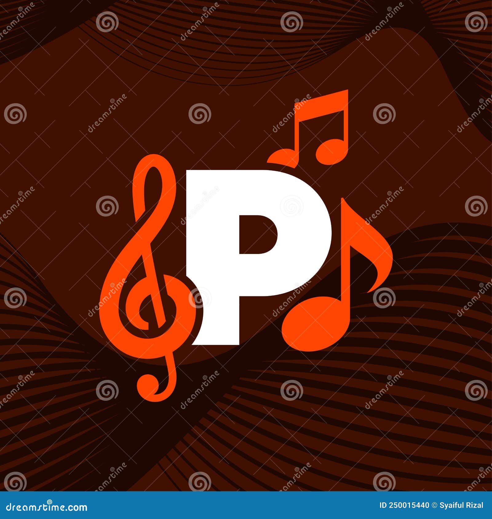 Music Logo Combined with Letter P on Colored Background Stock Vector ...