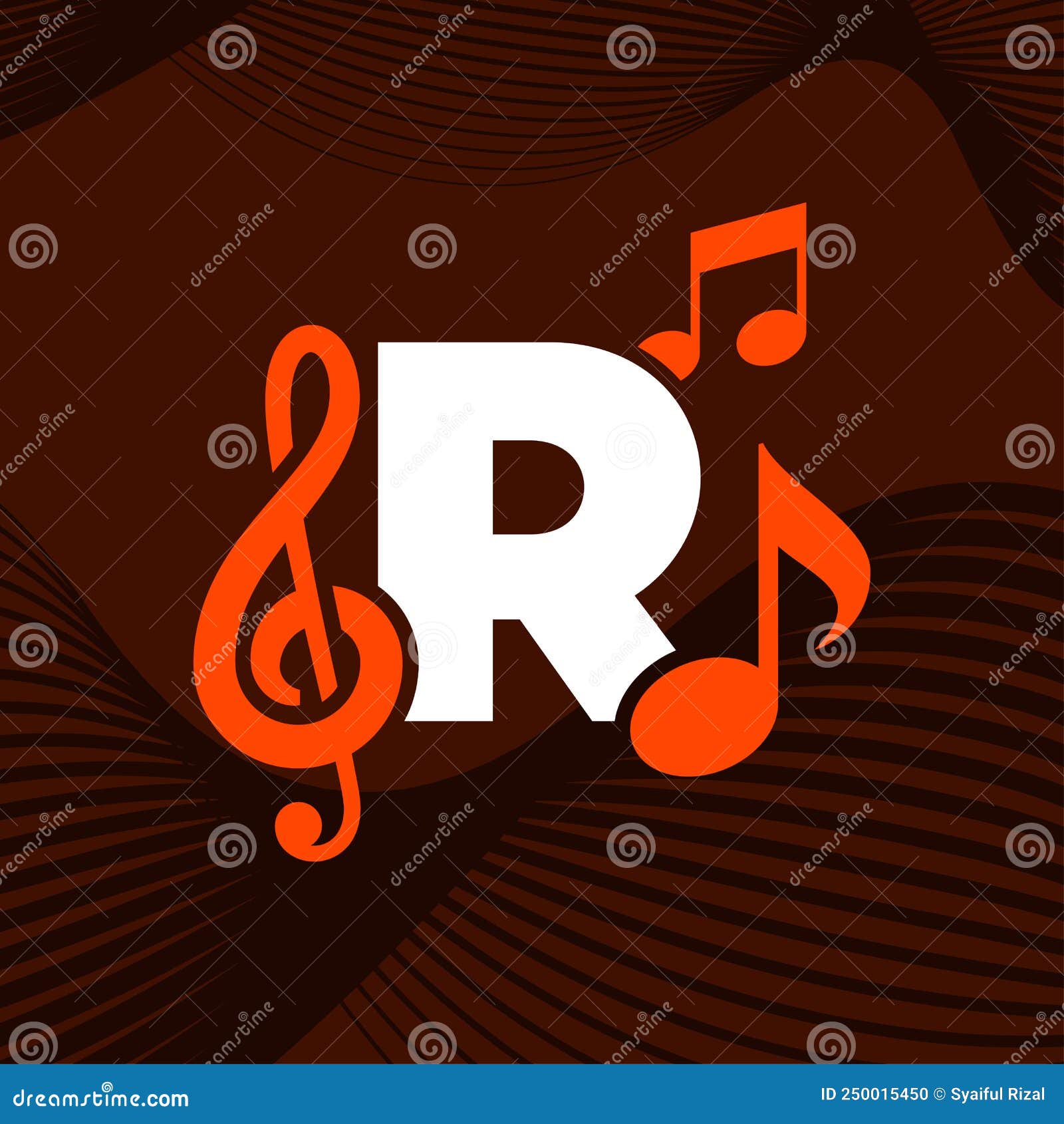 Music Logo Combined with Letter R on Colorful Background Stock Vector ...