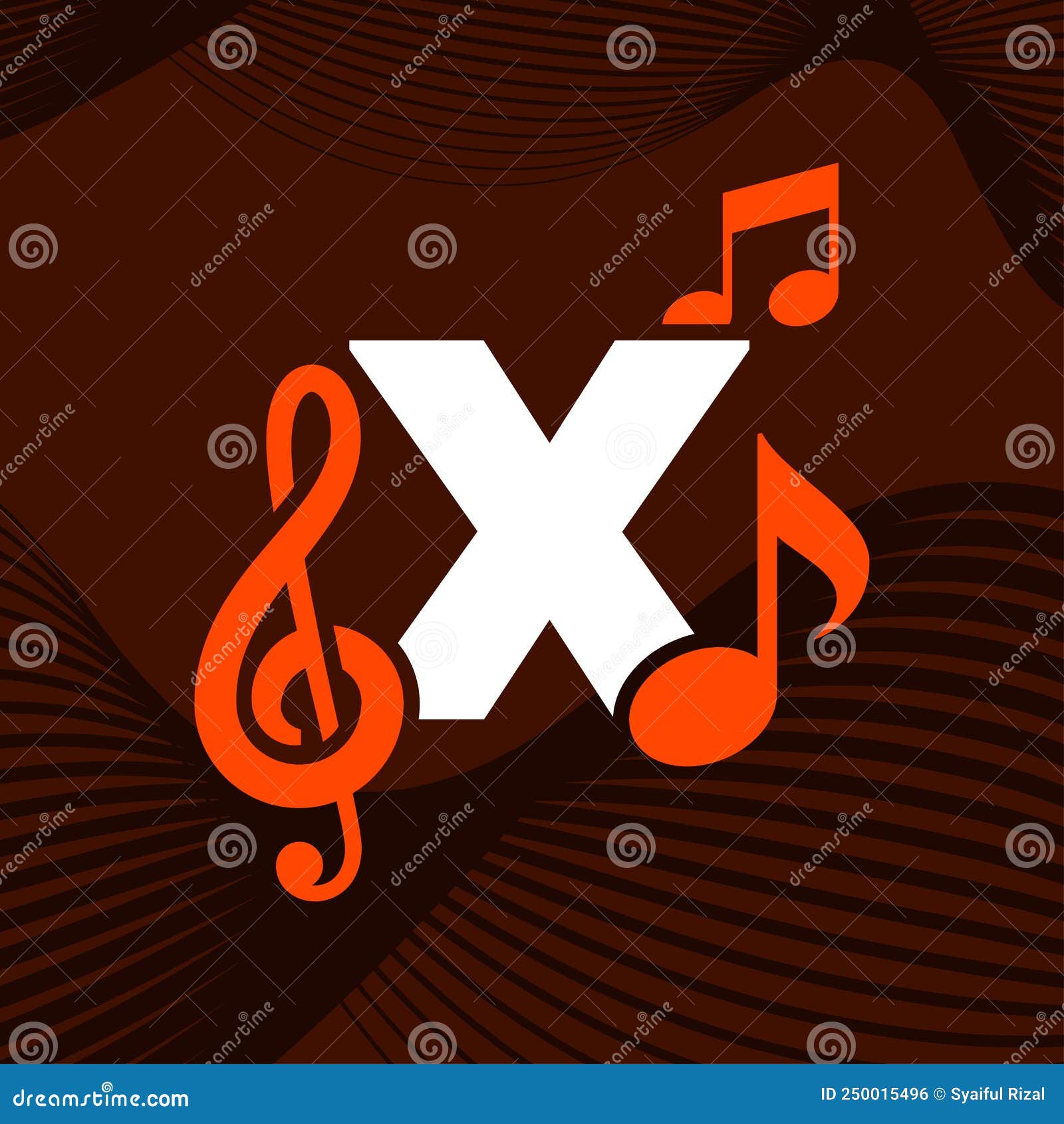 Music Logo Combined with Letter X on Colorful Background Stock ...