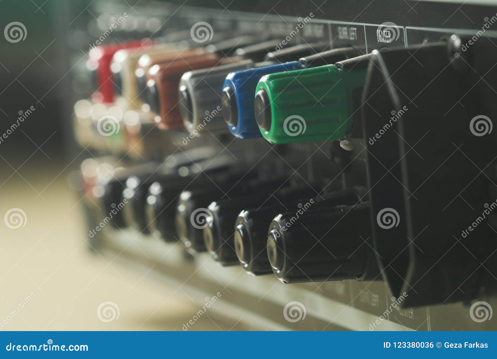 Music amplifier back panel stock photo. Image of scart - 123380036