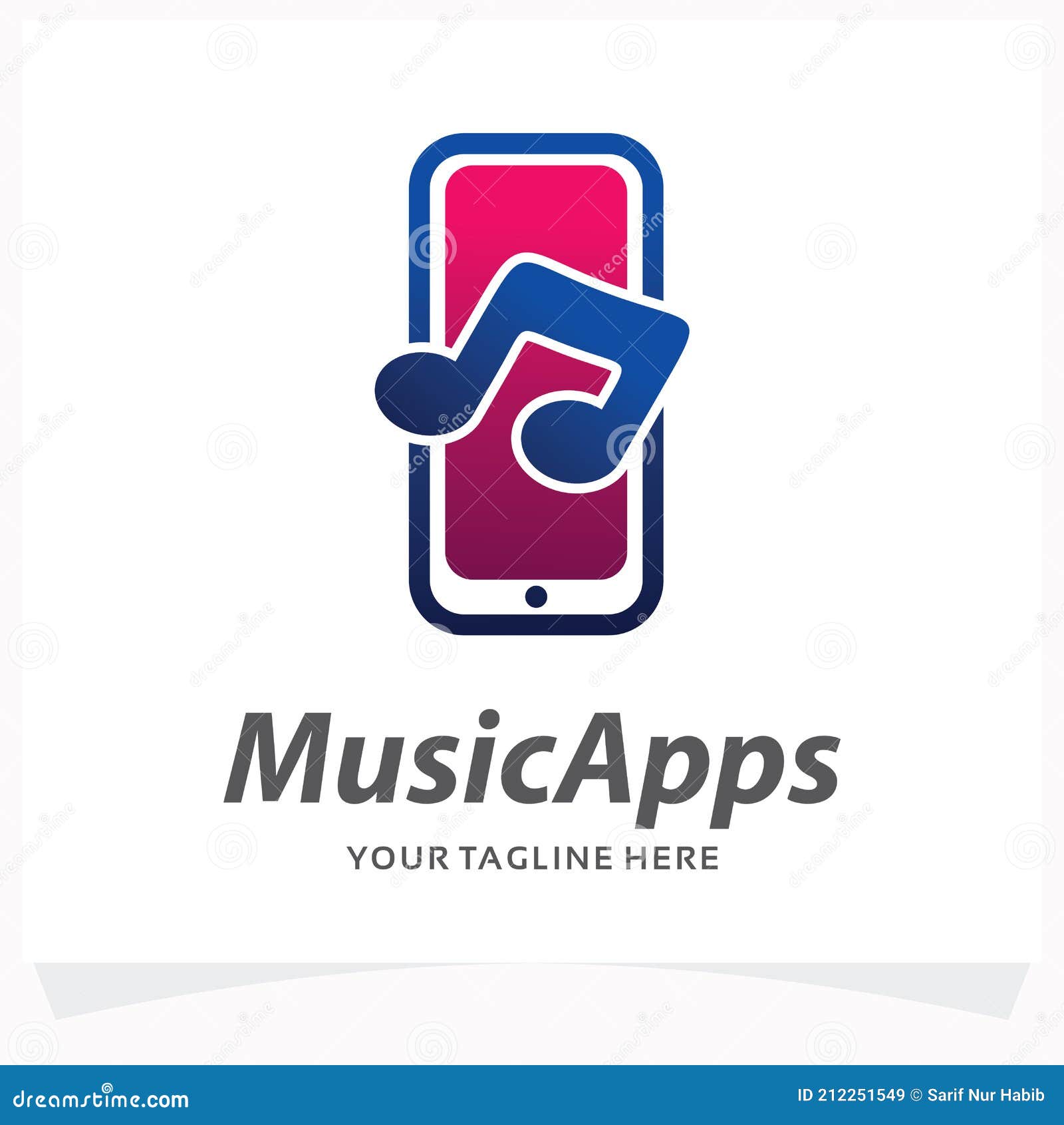 Music Application Logo Design Template Stock Vector - Illustration of ...