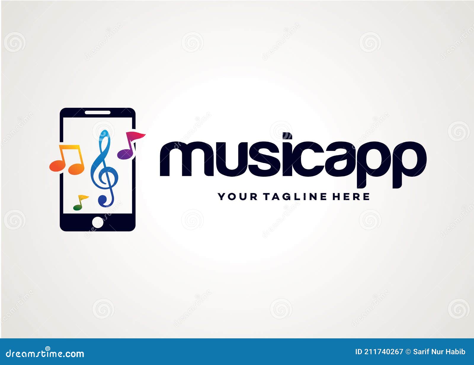 Music Application Logo Template Design Vector Stock Illustration ...