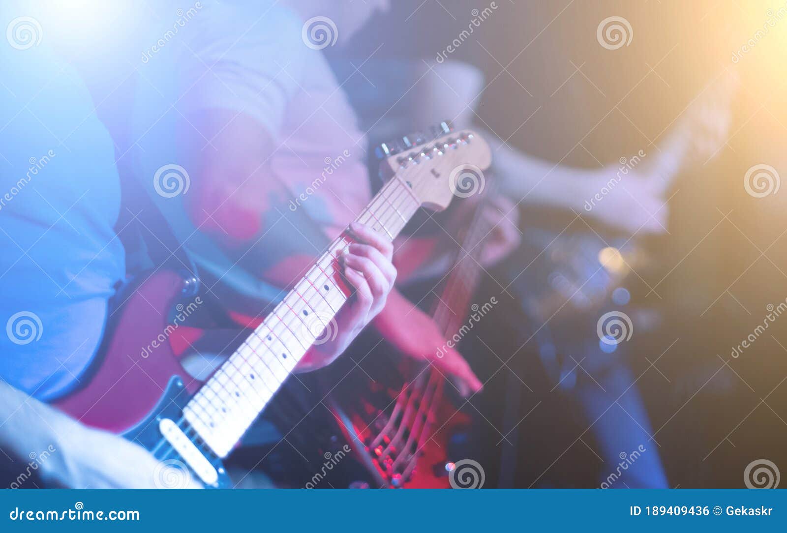 Music Artist Playing Solo by Guitar Stock Photo - Image of group ...