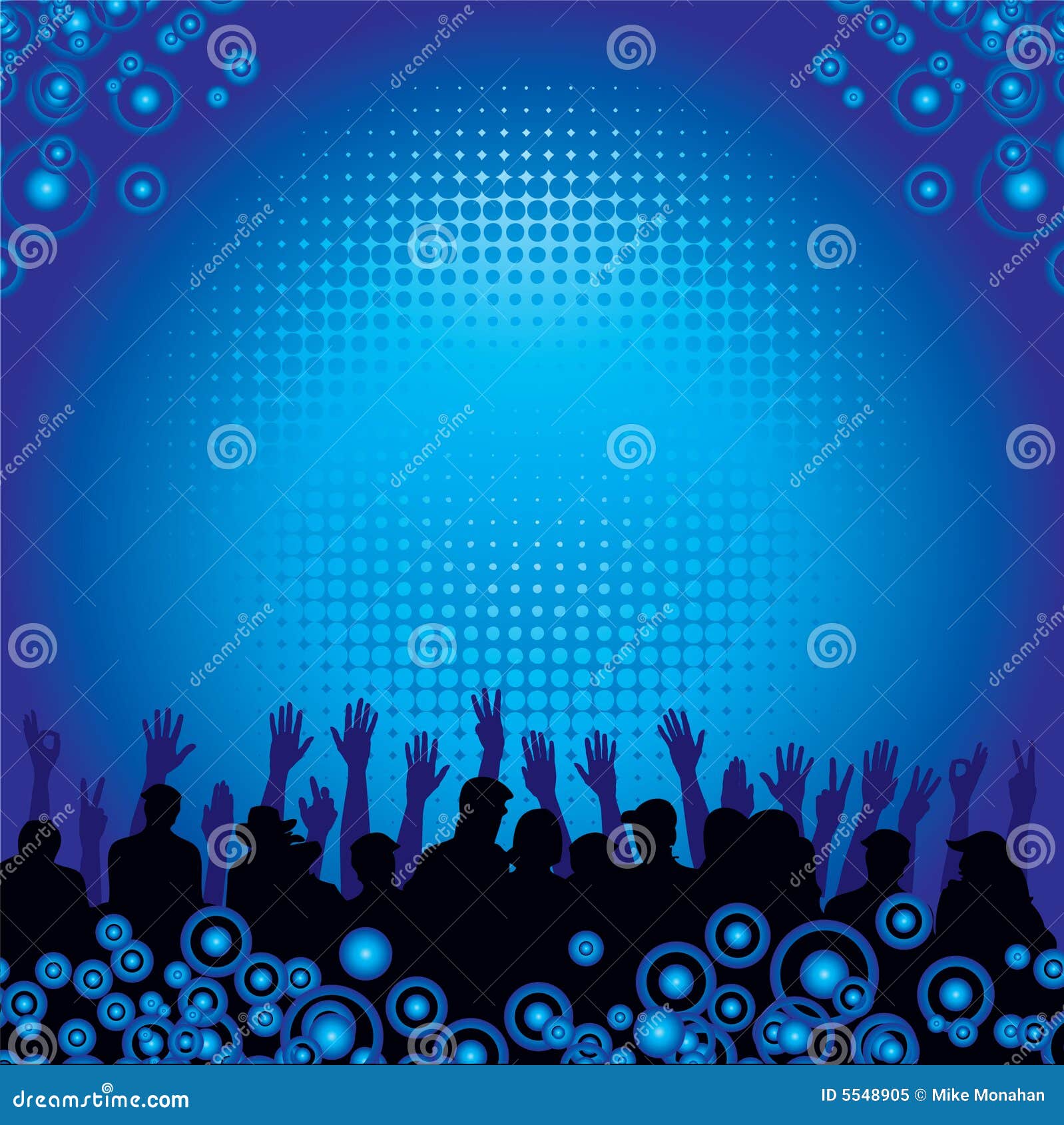 Music audience background stock vector. Illustration of music - 5548905