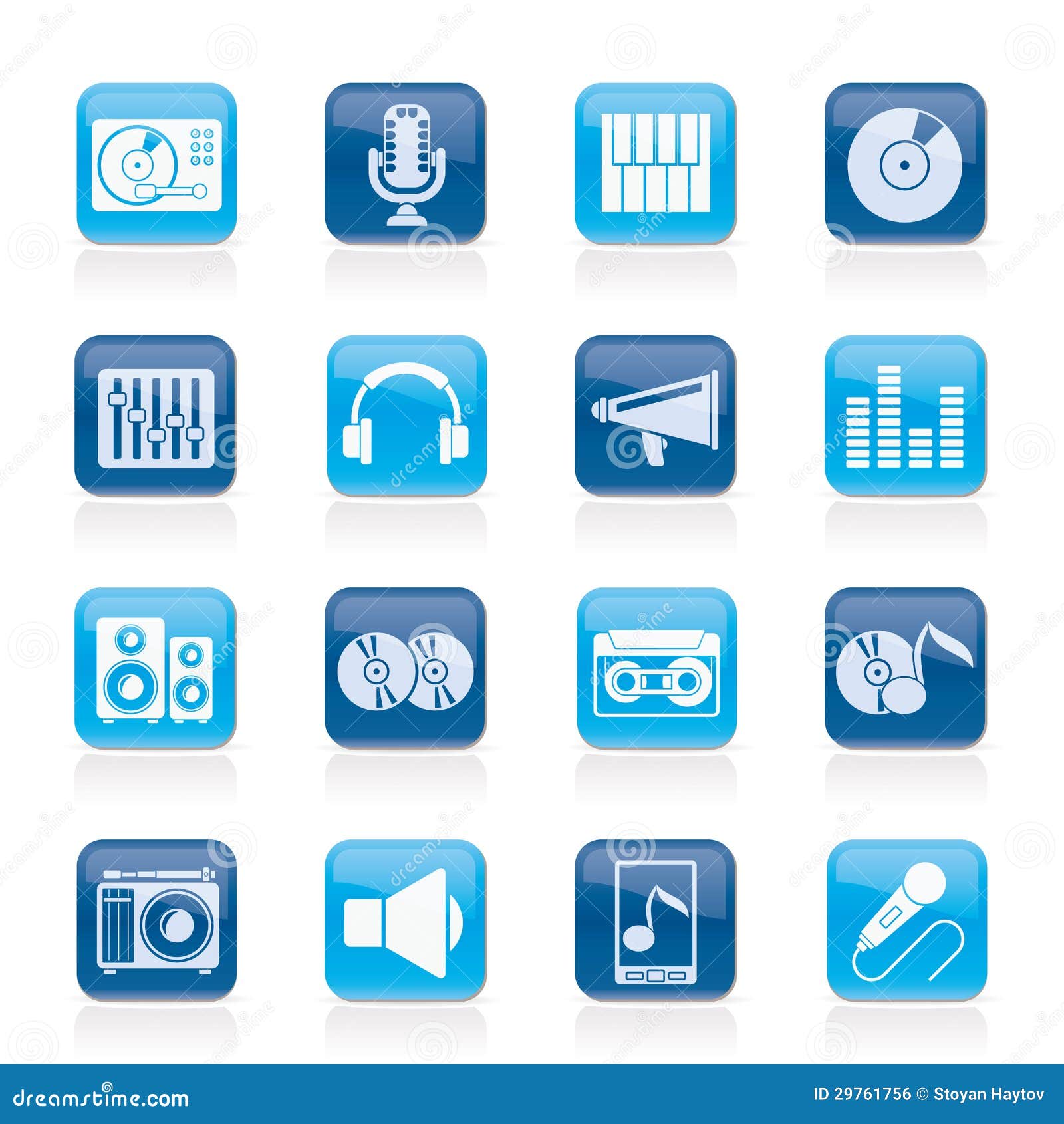 Music and Audio Equipment Icons Stock Vector - Illustration of ...