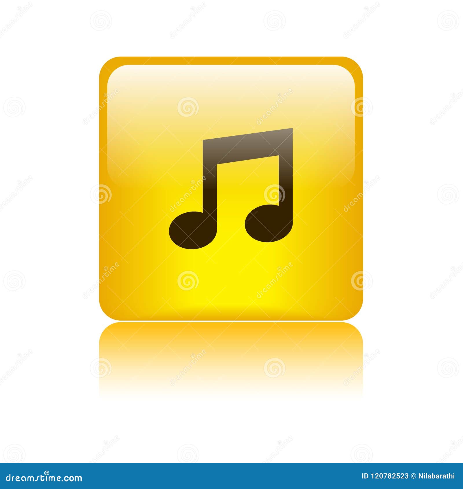 Music Audio Icon Square Button Stock Illustration - Illustration of ...