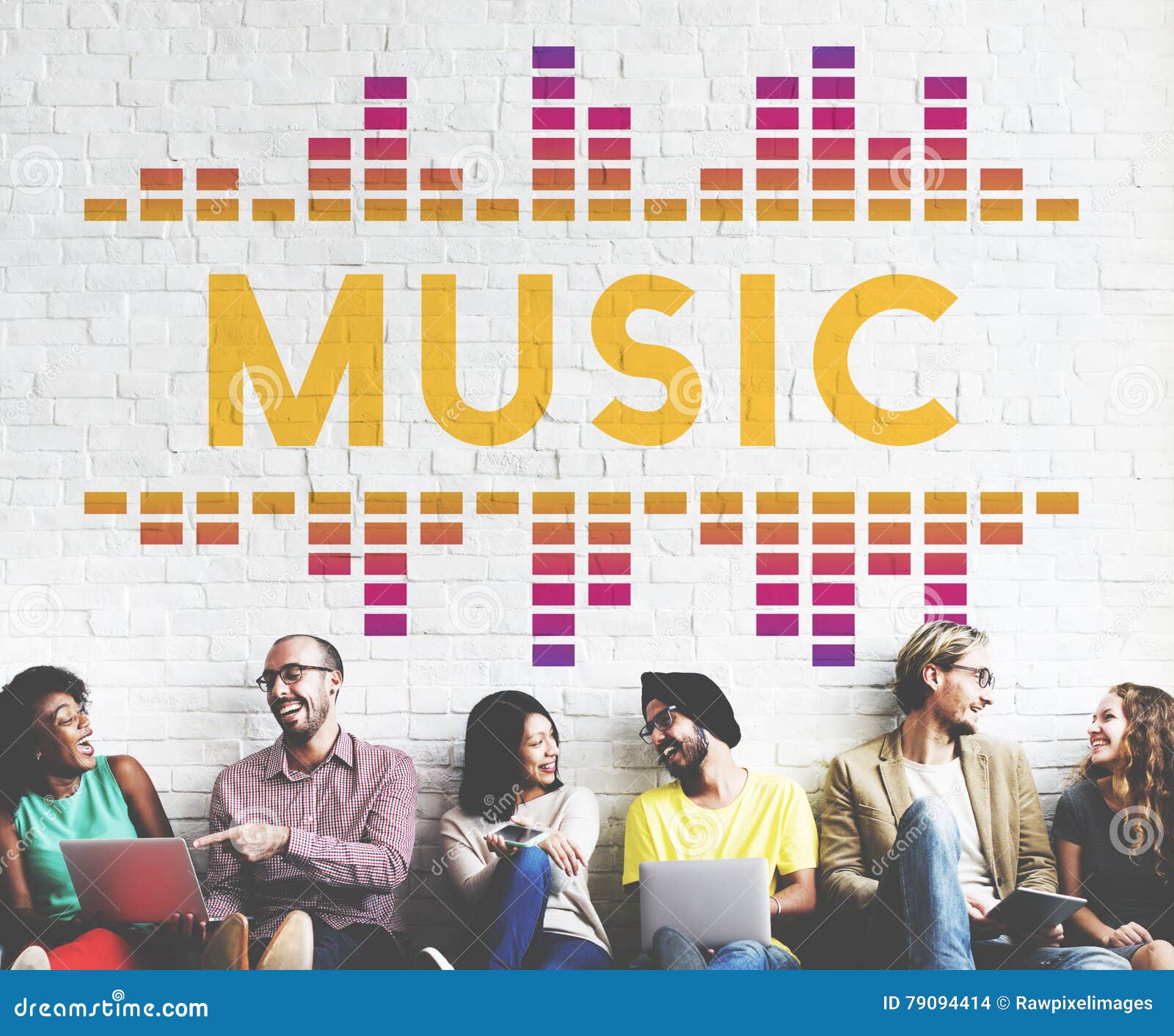 Music Audio Song Wave Graphic Concept Stock Photo - Image of friendship ...