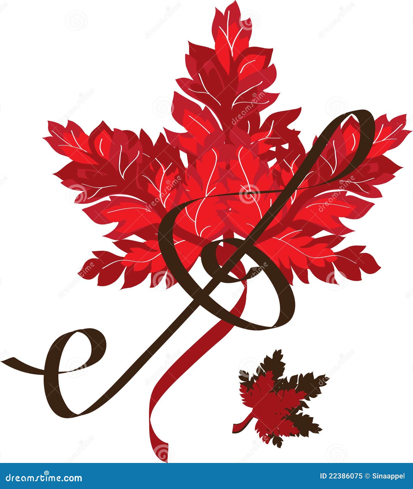 Music autumn red leaf stock vector. Illustration of melody - 22386075