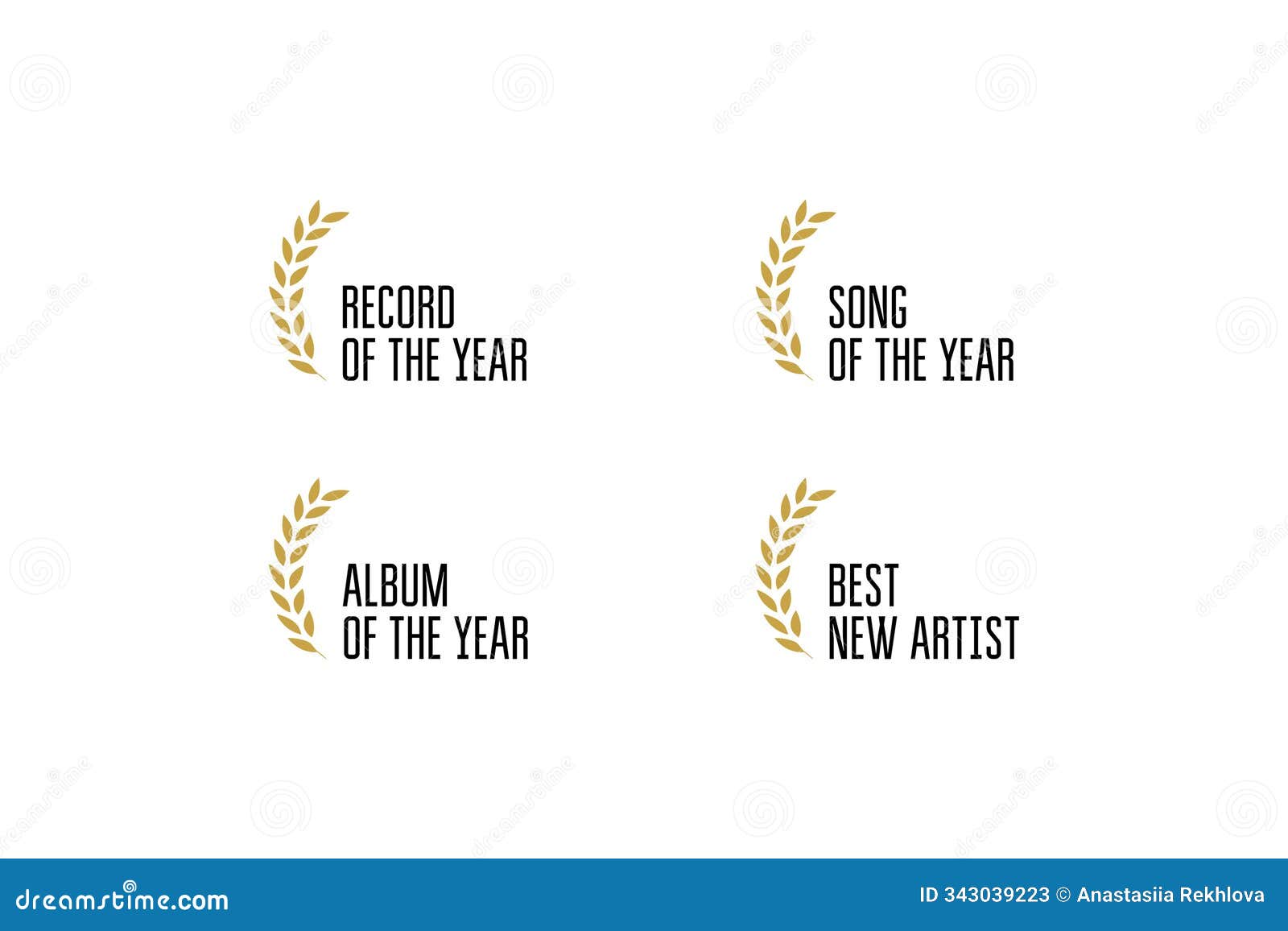 Music Award Logo Vector Set: Song, Album, Record and New Artist of the ... Music Award Logo Vector Set: Song, Album, Record and New Artist of the ...