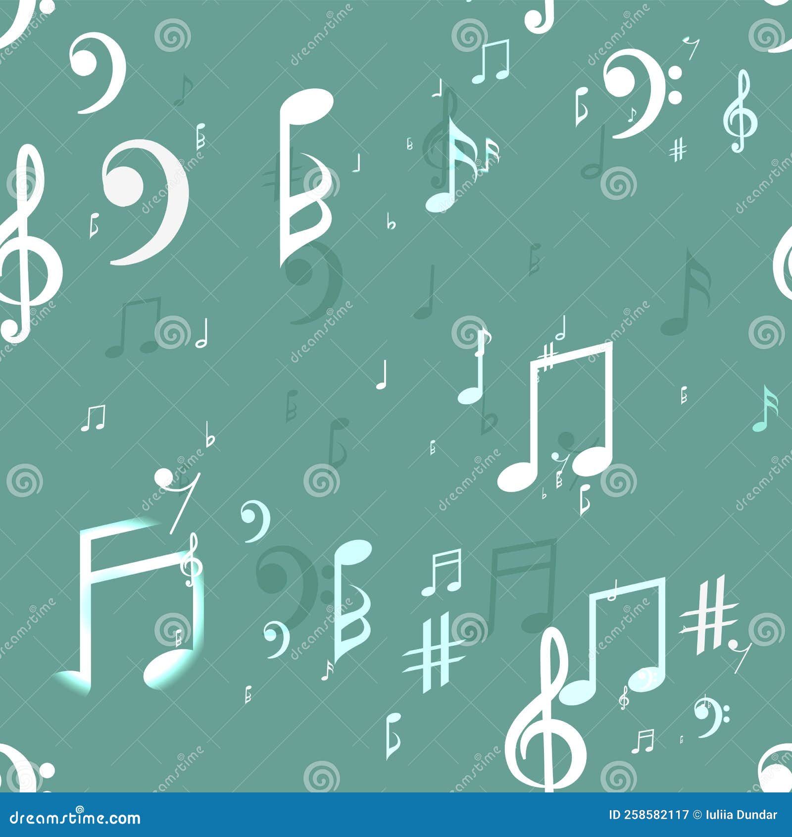 Music Background Abstract Notes and Musical Key. Seamless Pattern ...