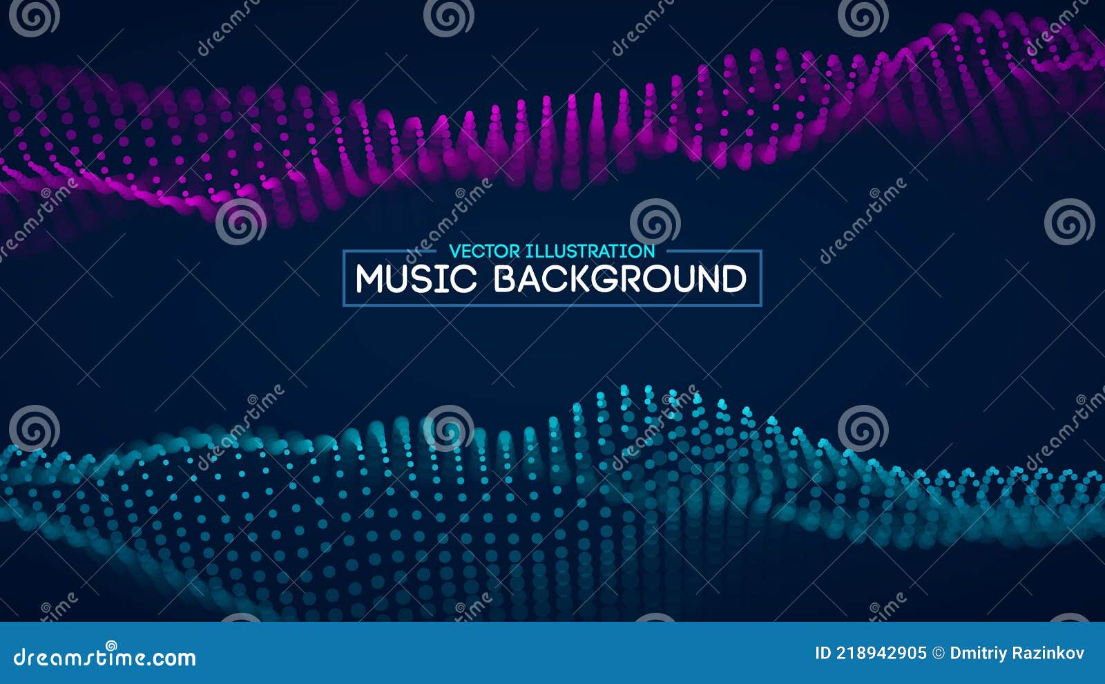 Music Background Blue Abstract Futuristic Background. Future Technology ...