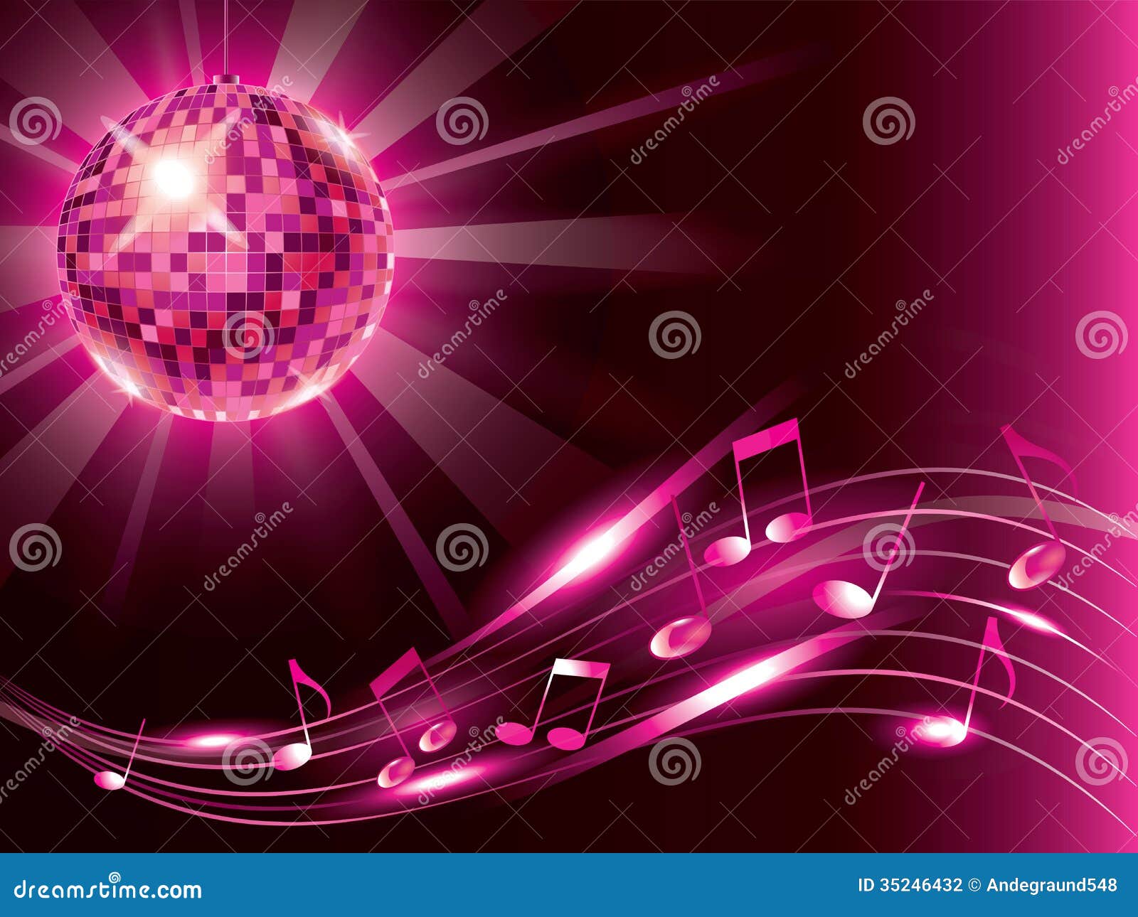 Music Background Disco Ball Notes Stock Illustrations – 124 Music ...