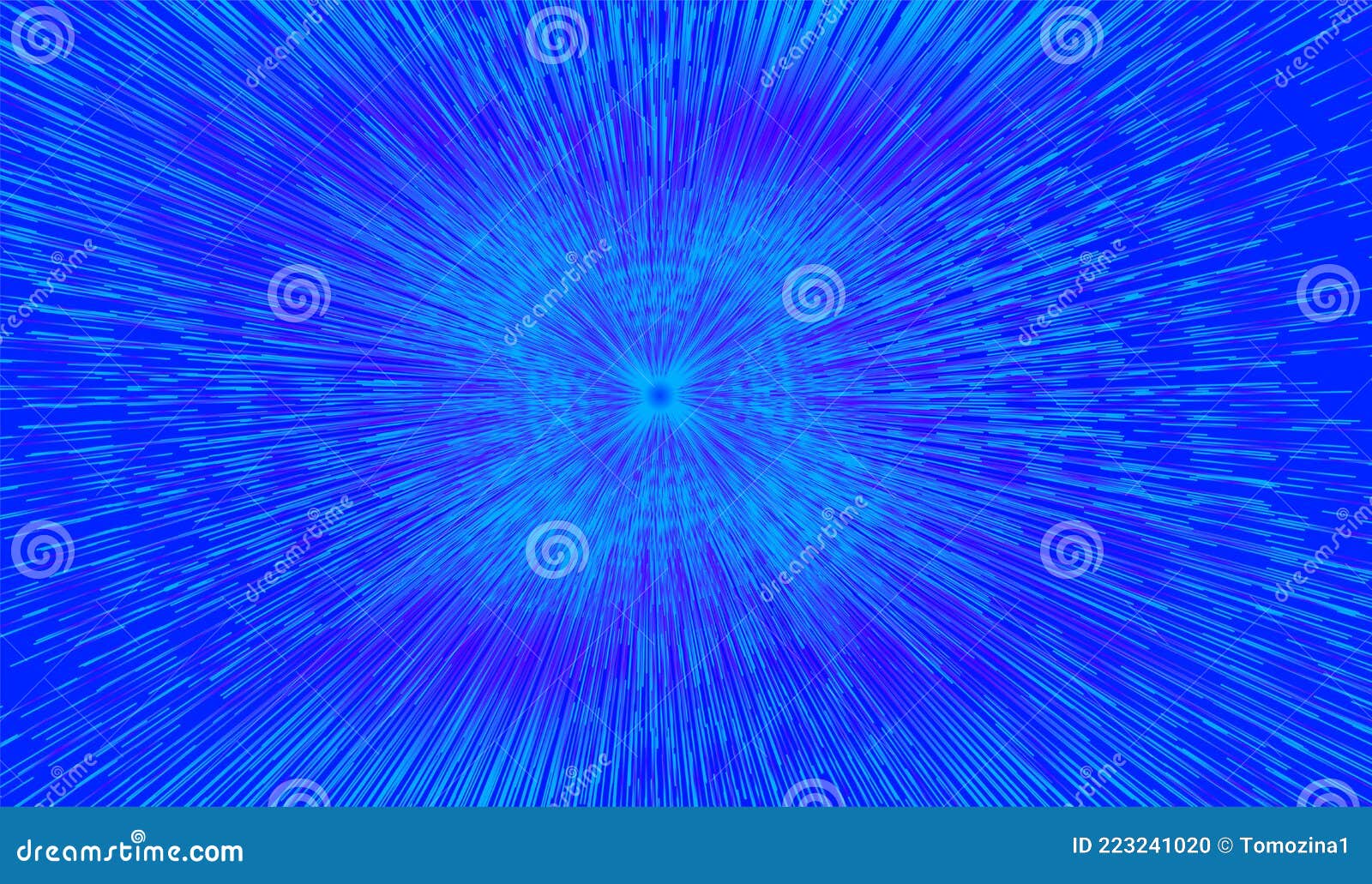 Music Background with Divergent Blue Rays. Bright Blue Banner Stock ...