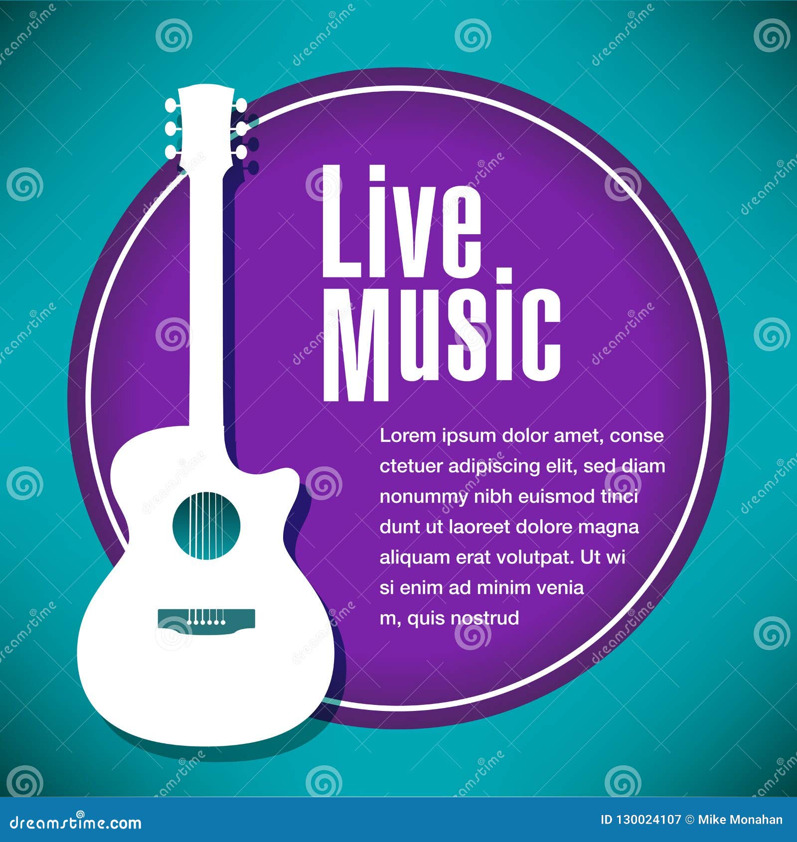 Music Background with a Generic Acoustic Guitar Stock Vector ...